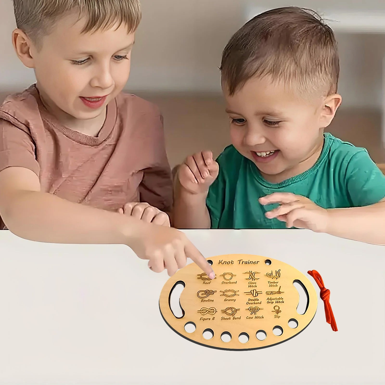 Learn Knot Tying Training Board Portable Wooden Educational Toy for ...