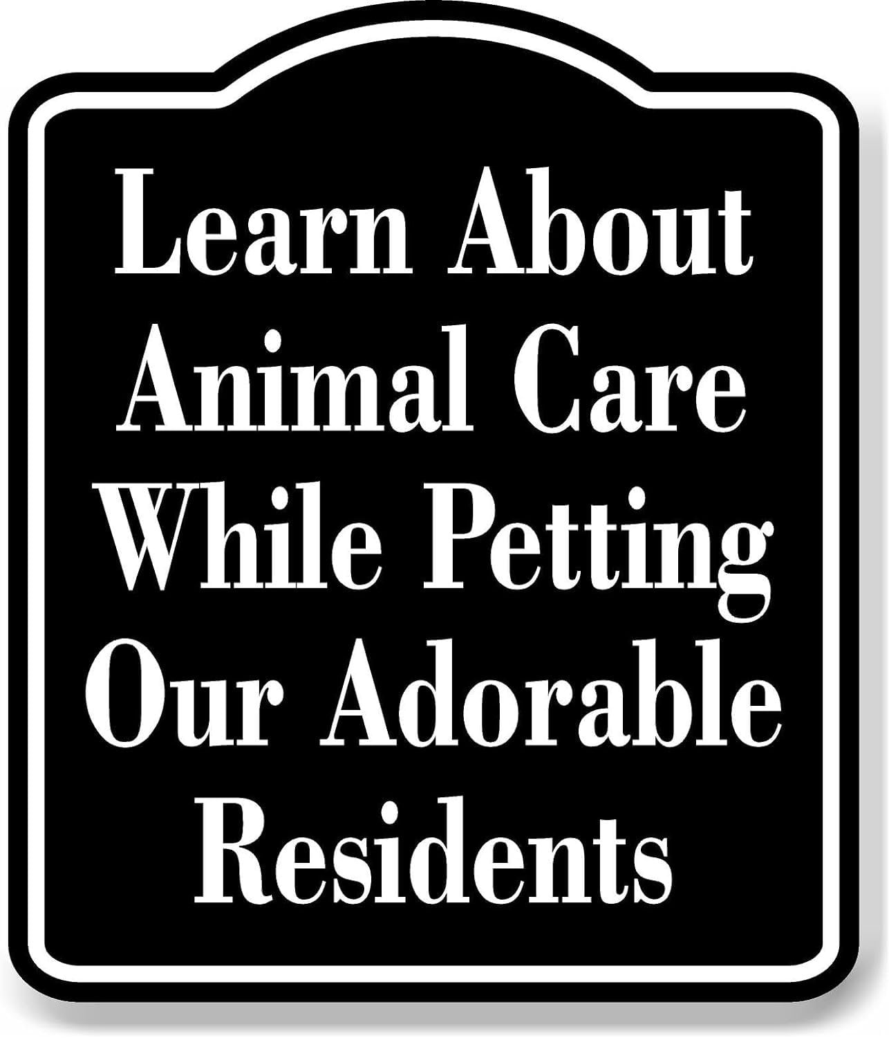 Learn Laugh And Love With Our Petting Zoo Animals BLACK Aluminum ...