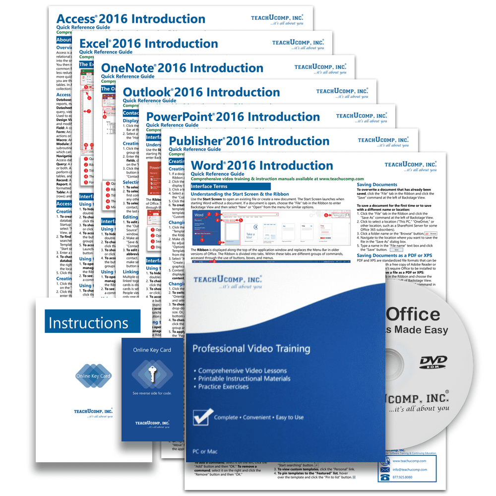 Learn Office 2016 Deluxe Training Tutorial- Video Lessons, PDF ...