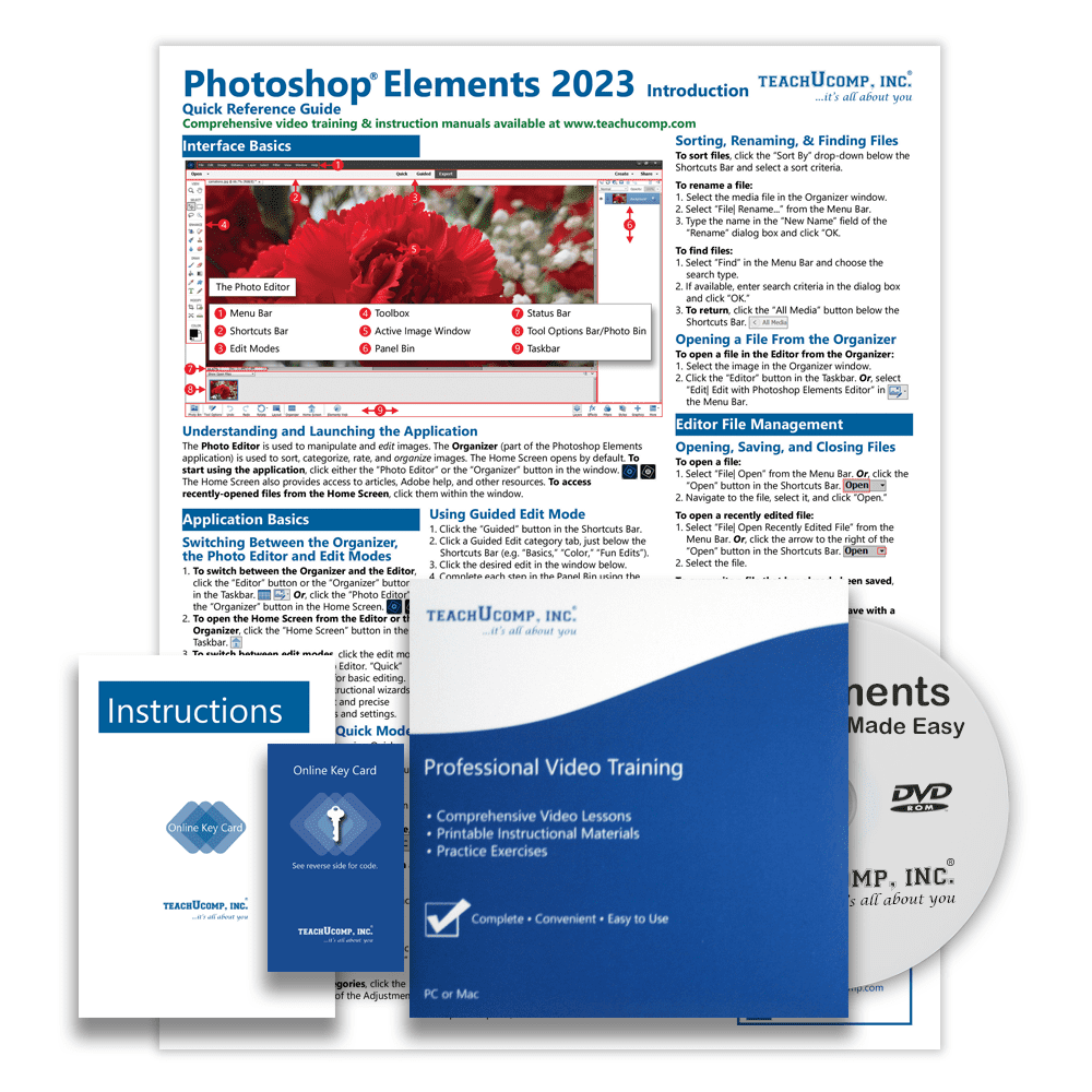 TeachUcomp, Inc. Photoshop Elements 2023 Deluxe Training- Video Lessons ...
