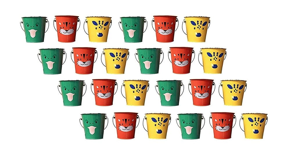 Learn & Play Metal Pail Set Animal Design, 24 pack - Walmart.com