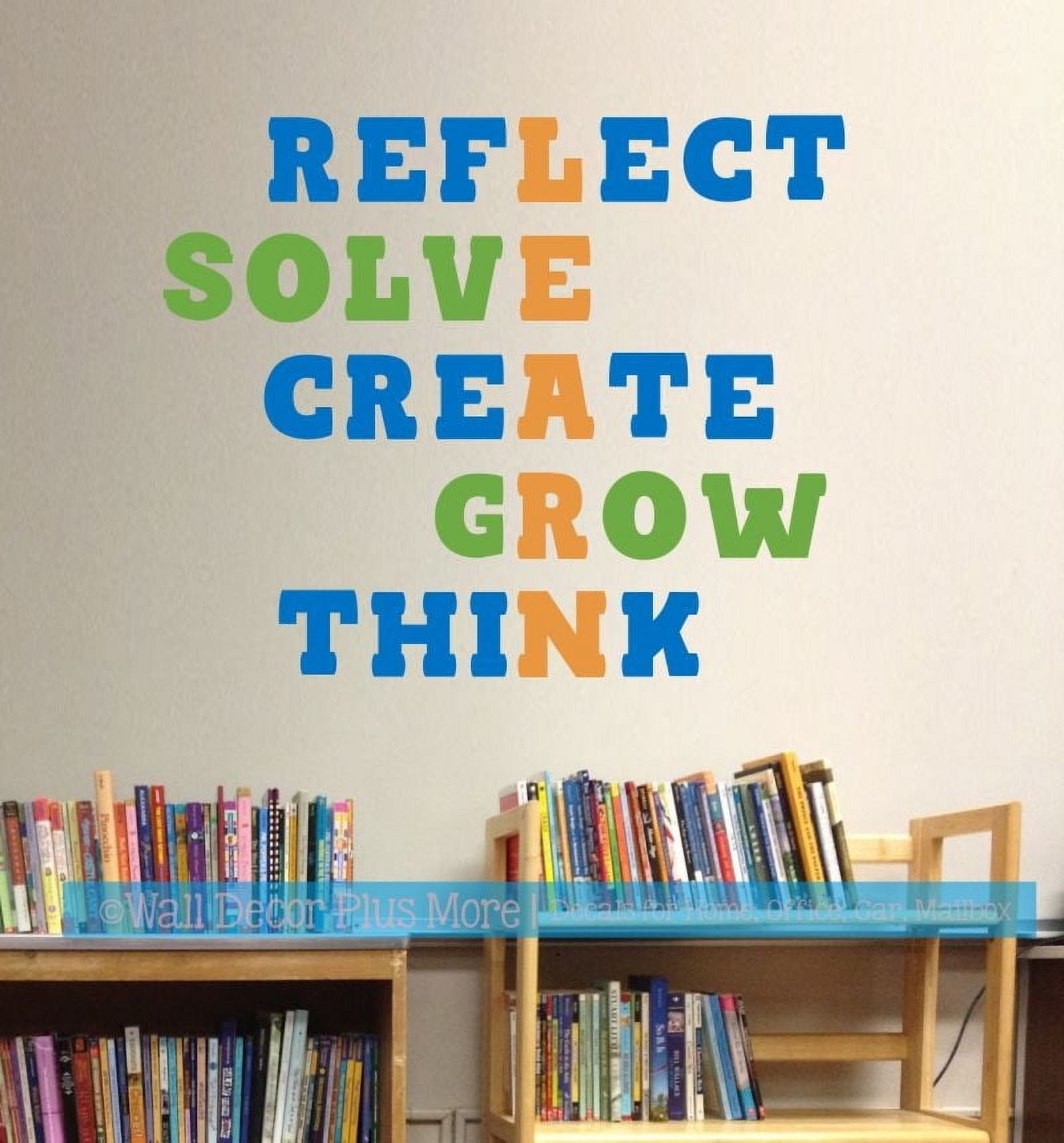 Learn Reflect Solve Create Grow Think School Classroom Wall Decoration ...