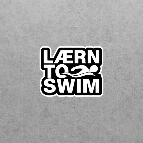 Learn To Swim Typography Sticker - Motivational Aquatics Decalphone ...