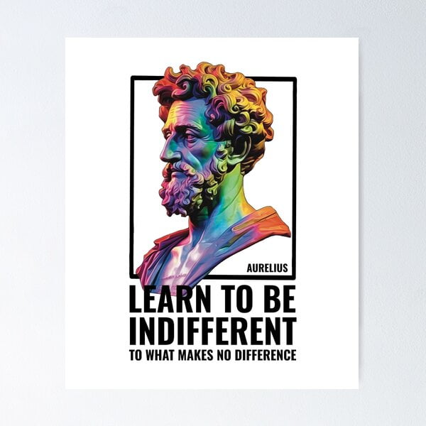 Learn To Be Indifferent Stoic Quote Poster Wall Art, Modern Wall Decor ...