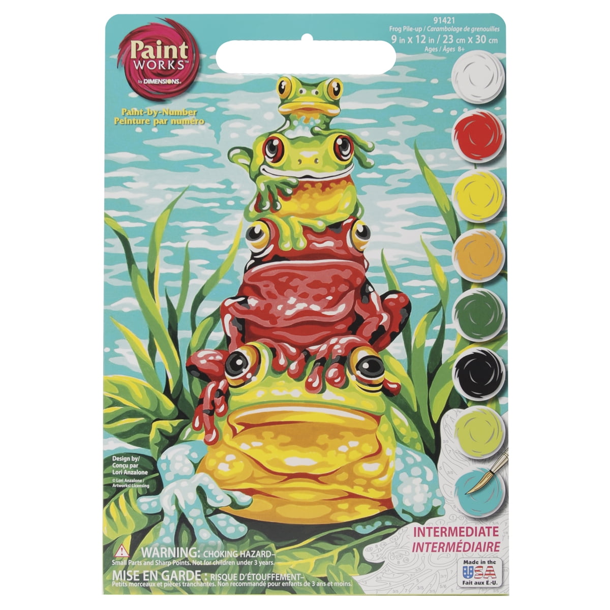 Paint Works Paint By Number Kit 9"X12"-Frog Pileup, Pk 2, Dimensions ...
