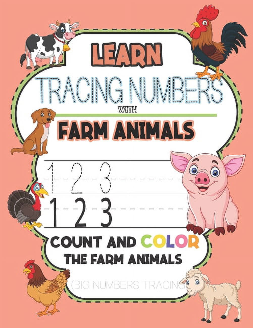 Learn & Tracing Numbers with Farm Animals Count and Color the Farm ...