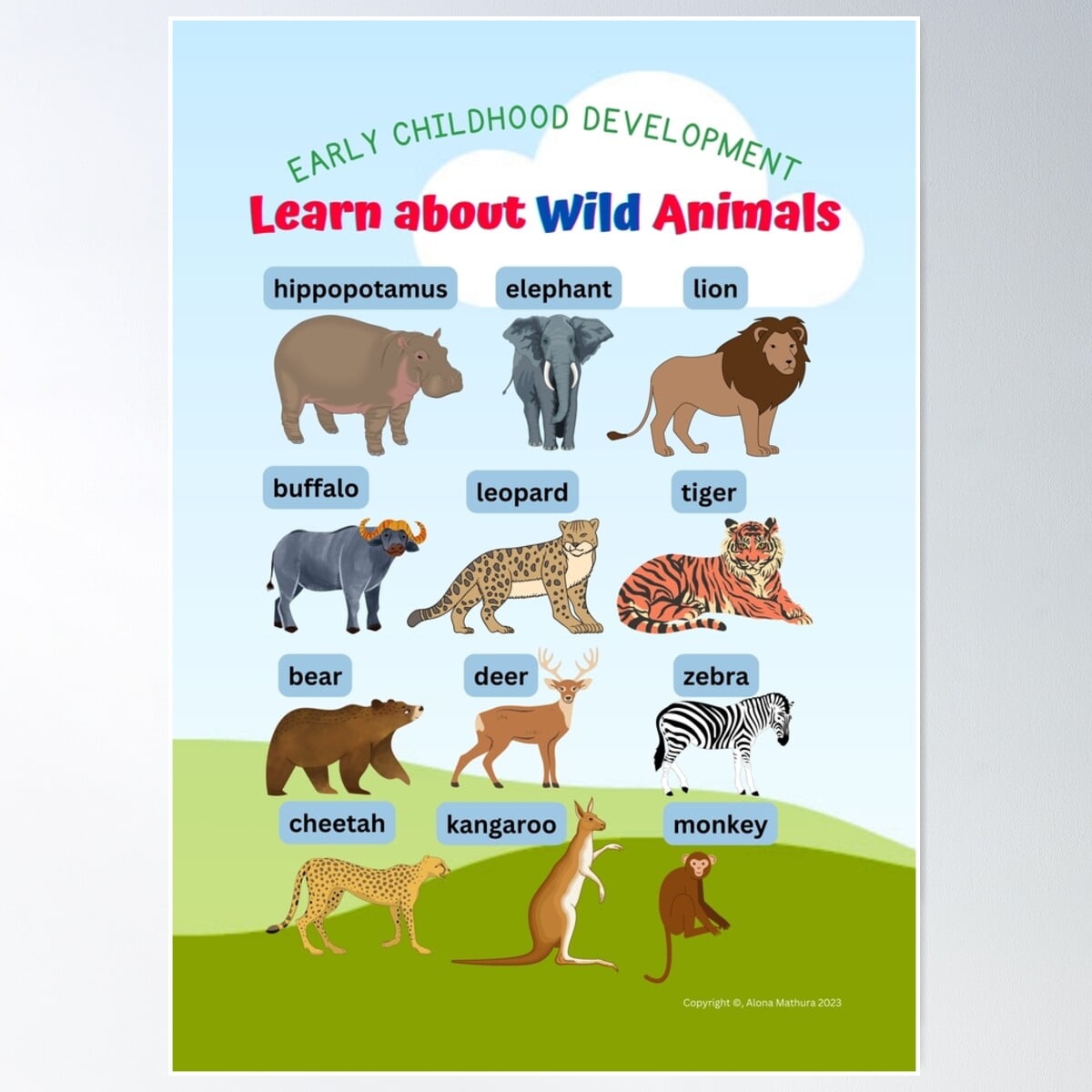 Learn About Wild Animals Classroom Poster/Chart & Other School/Home ...
