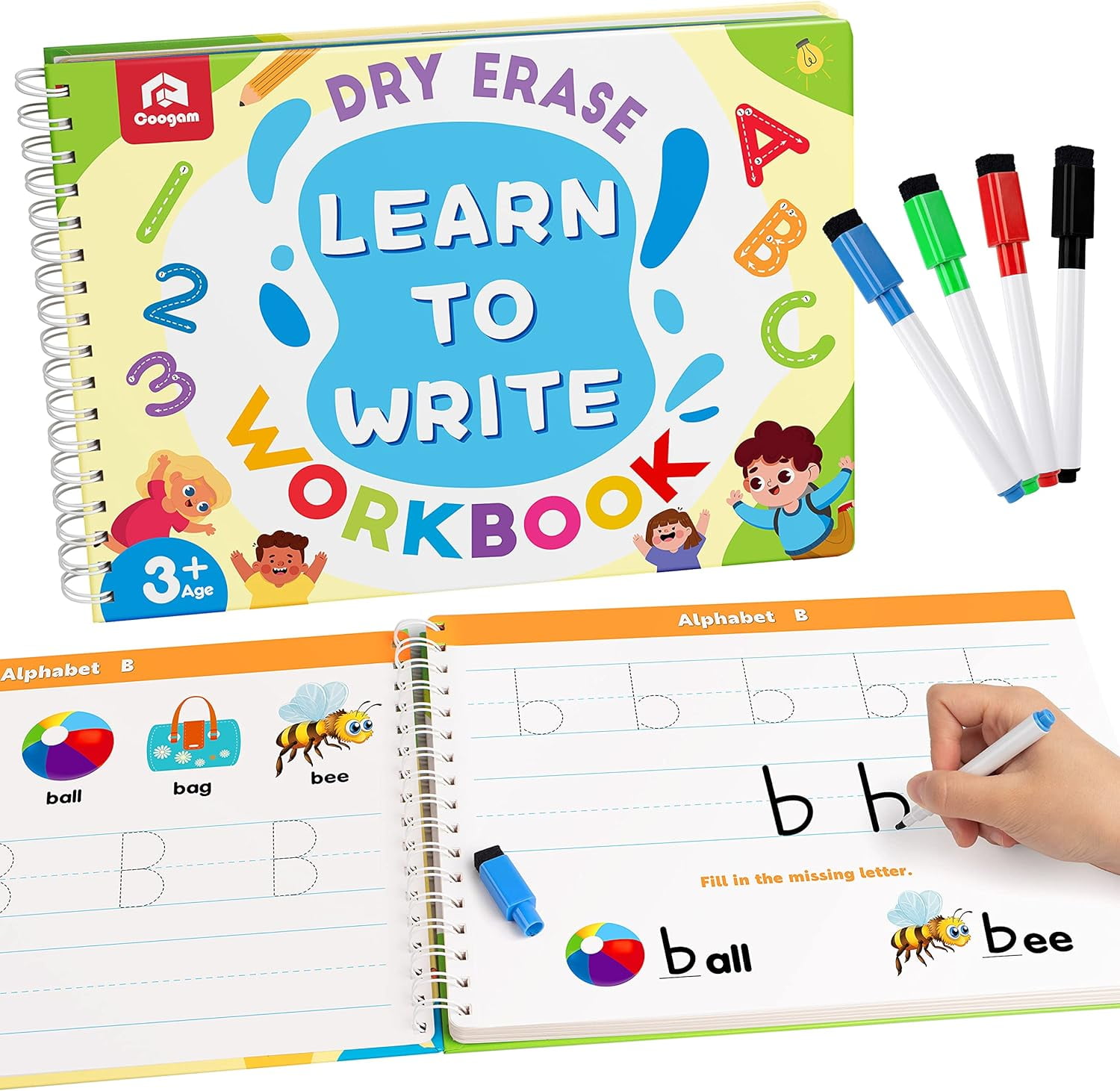 Learn to Write Workbook, Numbers Letters Practicing Book, ABC Alphabet Sight Words Handwriting ...