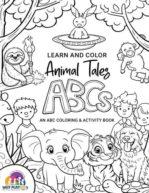 Learn and Color with Animal Tales ABCs (Black & White Version): An ABC ...