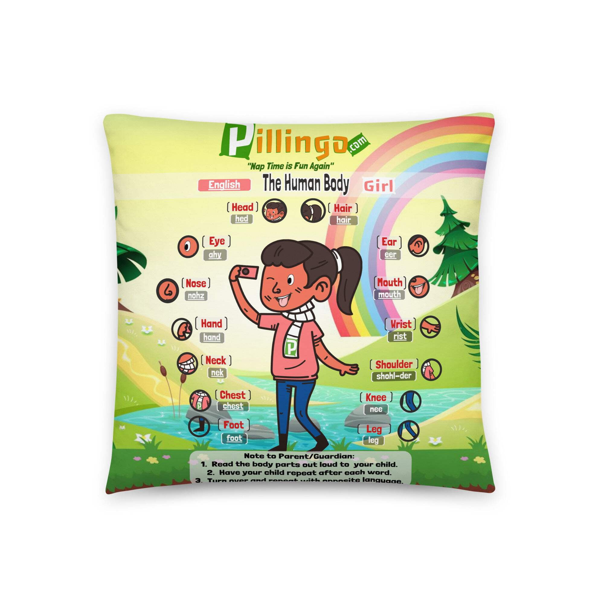 Learn and Lounge: Pillingo's Spanish/English Human Body Pillow for ...
