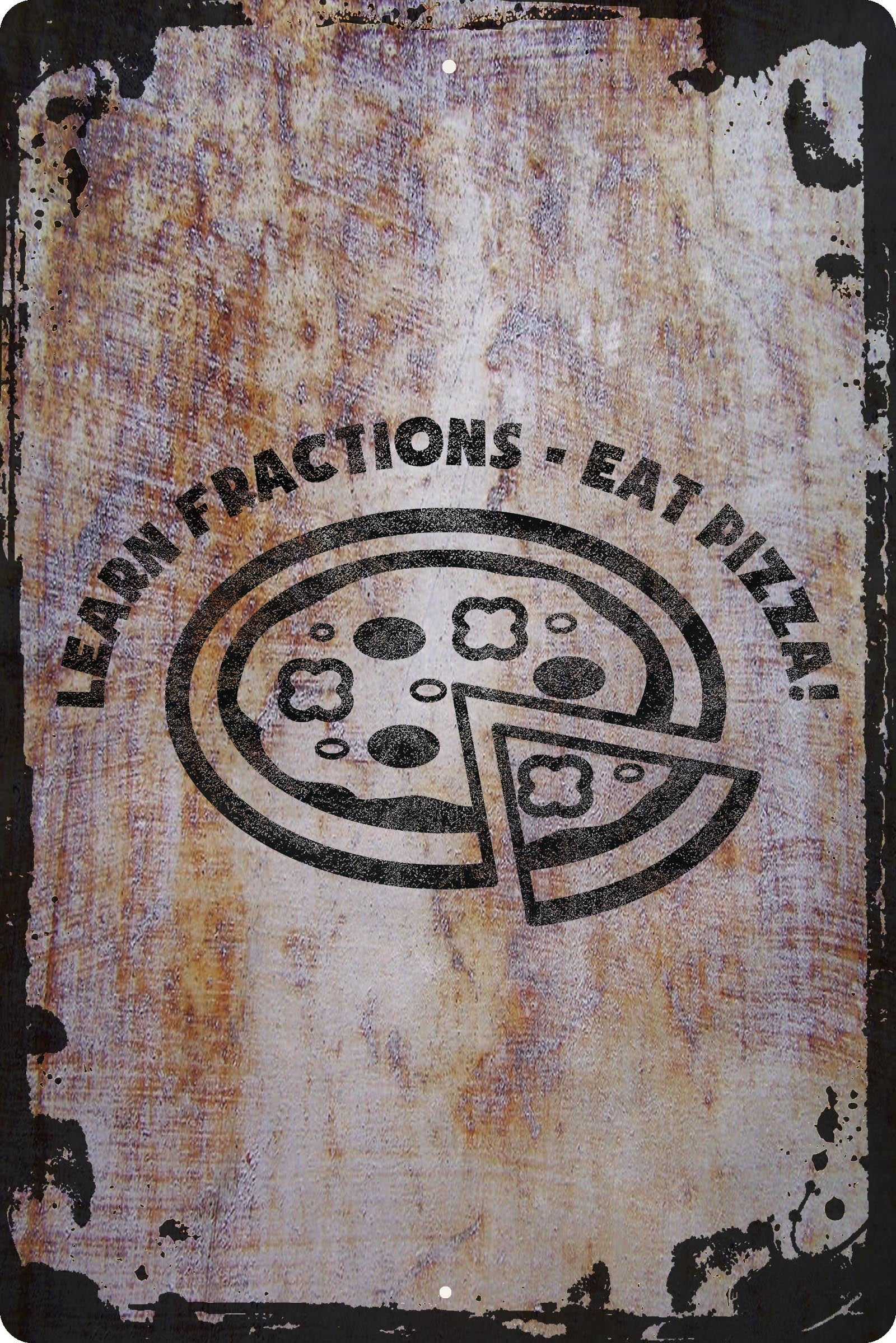 Learn fractions eat pizza!funny math food delicious love Beige Wall Art ...