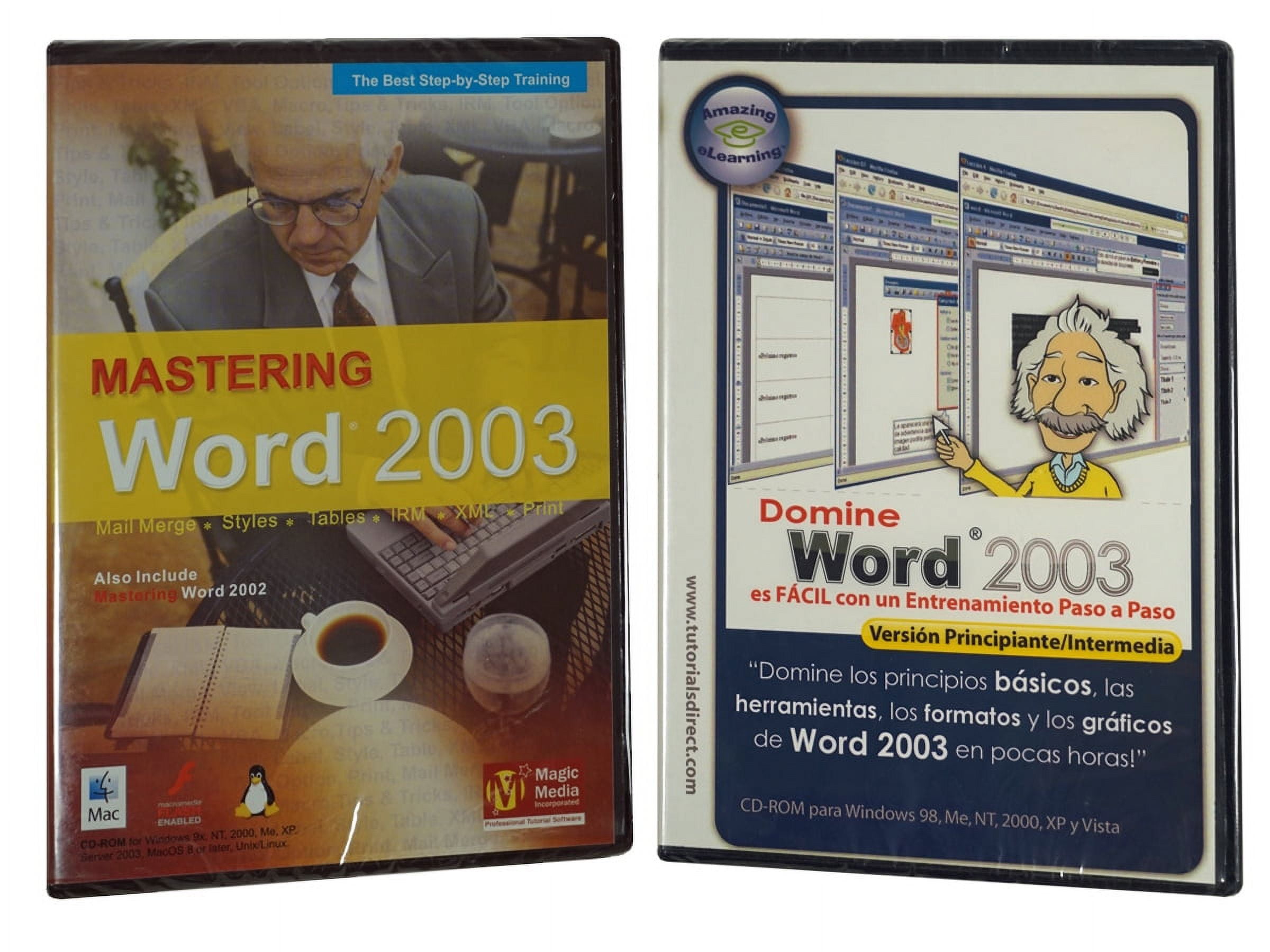 Learn how to use Word 2003 for Beginners - BOTH English & Spanish CD ...