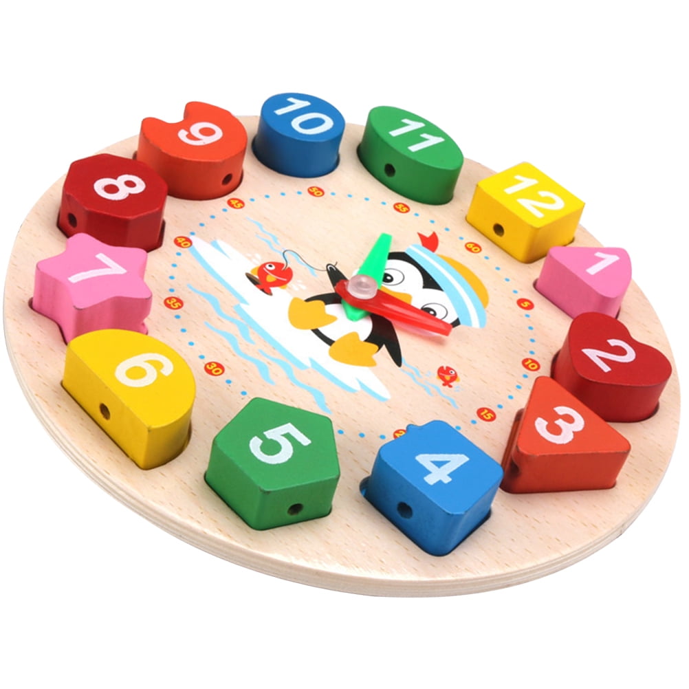 Learn to Tell Time Clock for Kids Toddlers Learning Jigsaw Play Tool ...