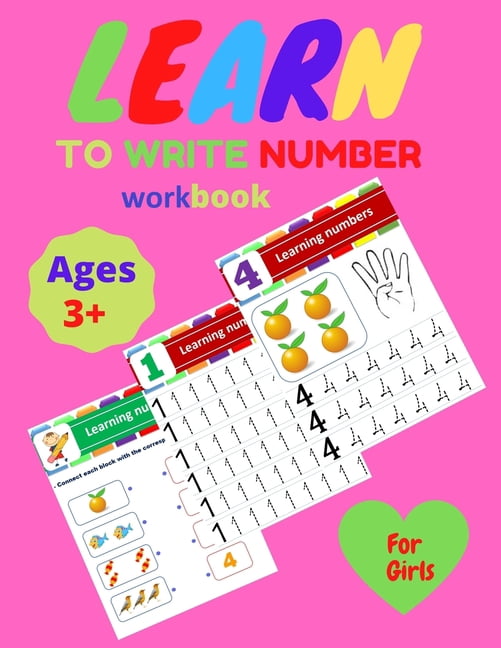 Learn to Write Number Workbook learning Numbers For GIRLS Age 3 ...