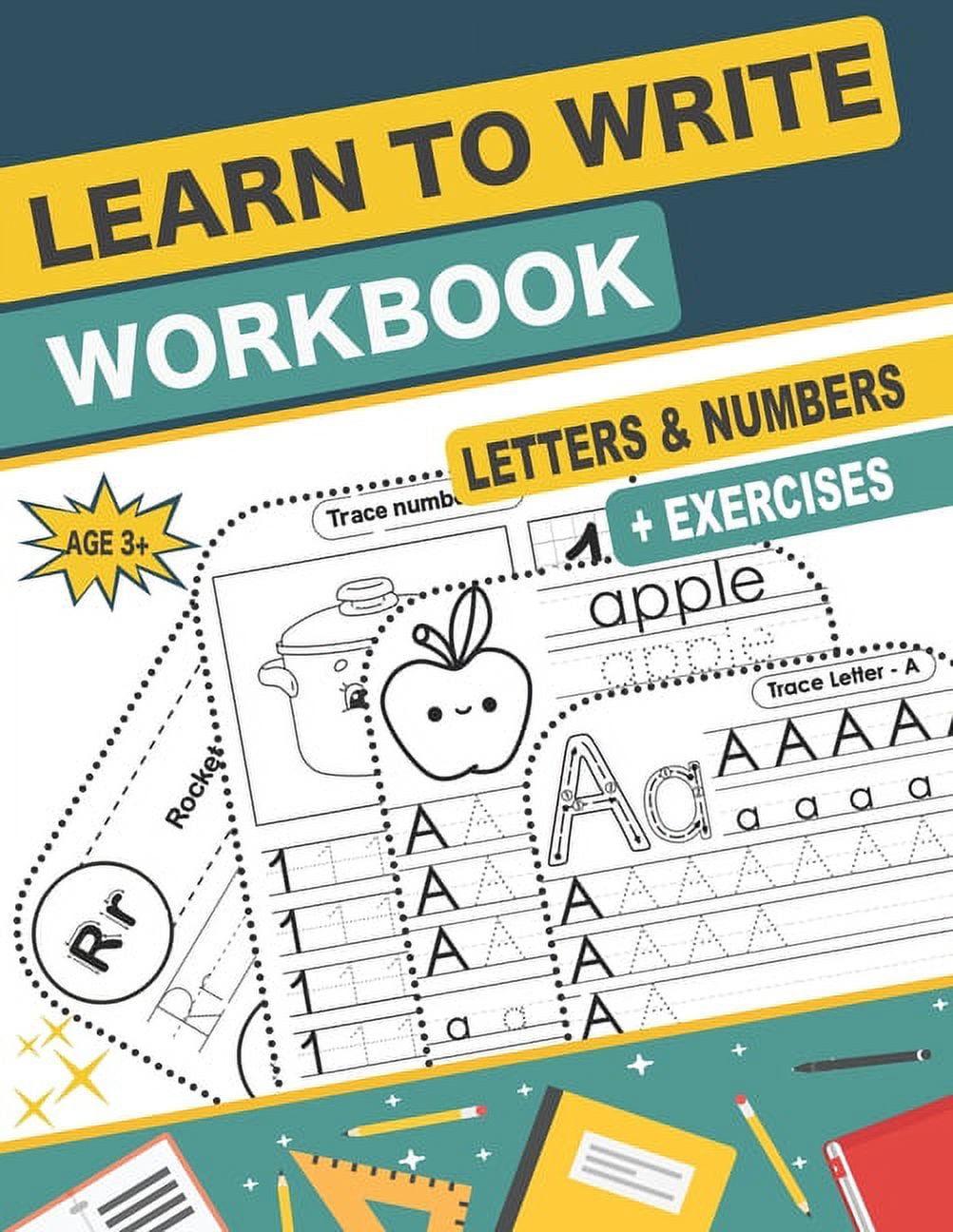 Learn to Write Workbook Letters & Numbers: handwriting practice book ...