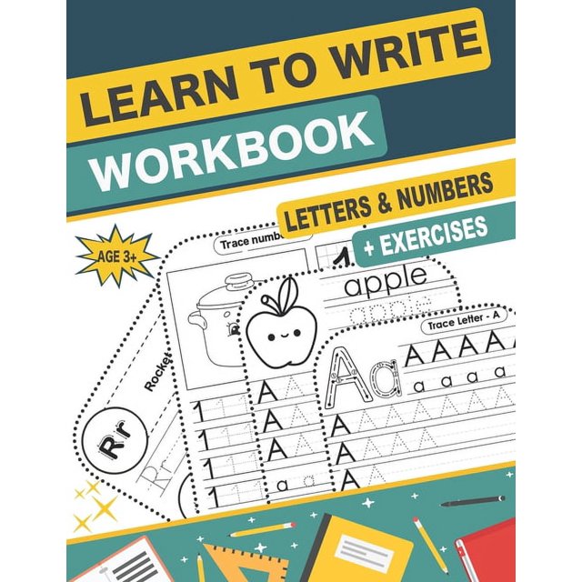 Learn to Write Workbook Letters & Numbers: handwriting practice book ...