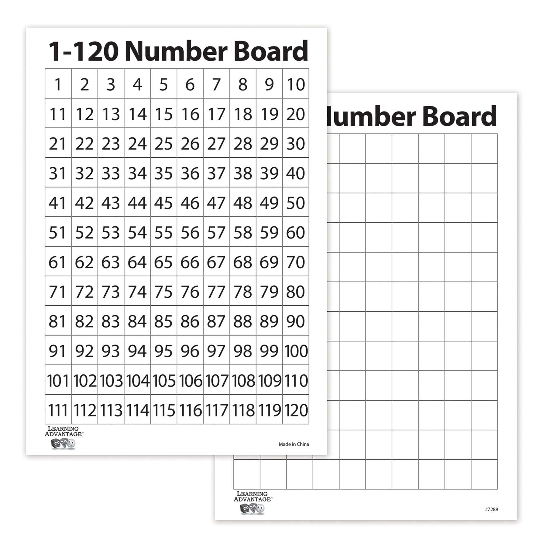Learning Advantage 1-120 Number Dry Erase Boards, Set of 10 - Walmart.com