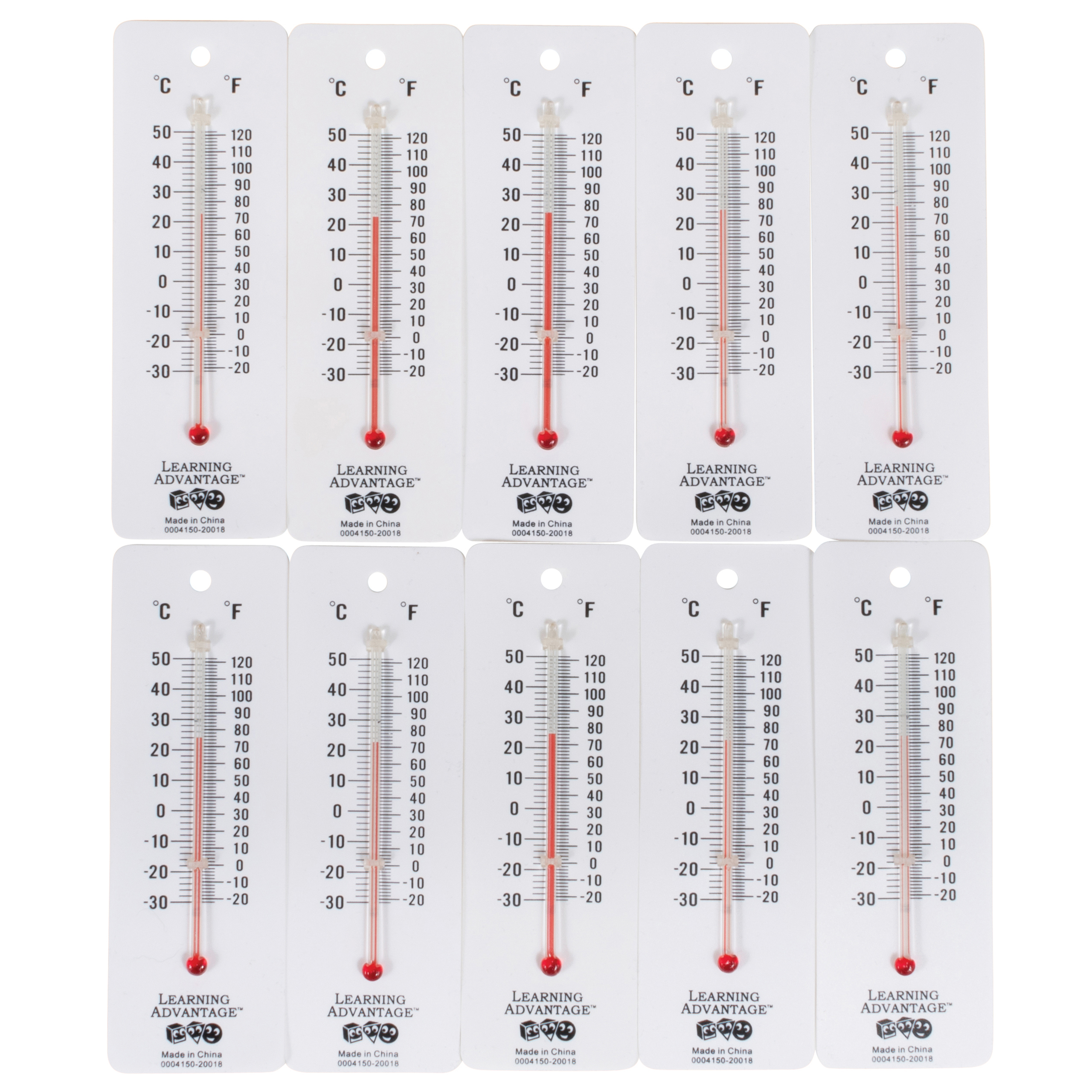 Learning Advantage 2 x 6 Inch Student Thermometers, 10 Count - Walmart.com