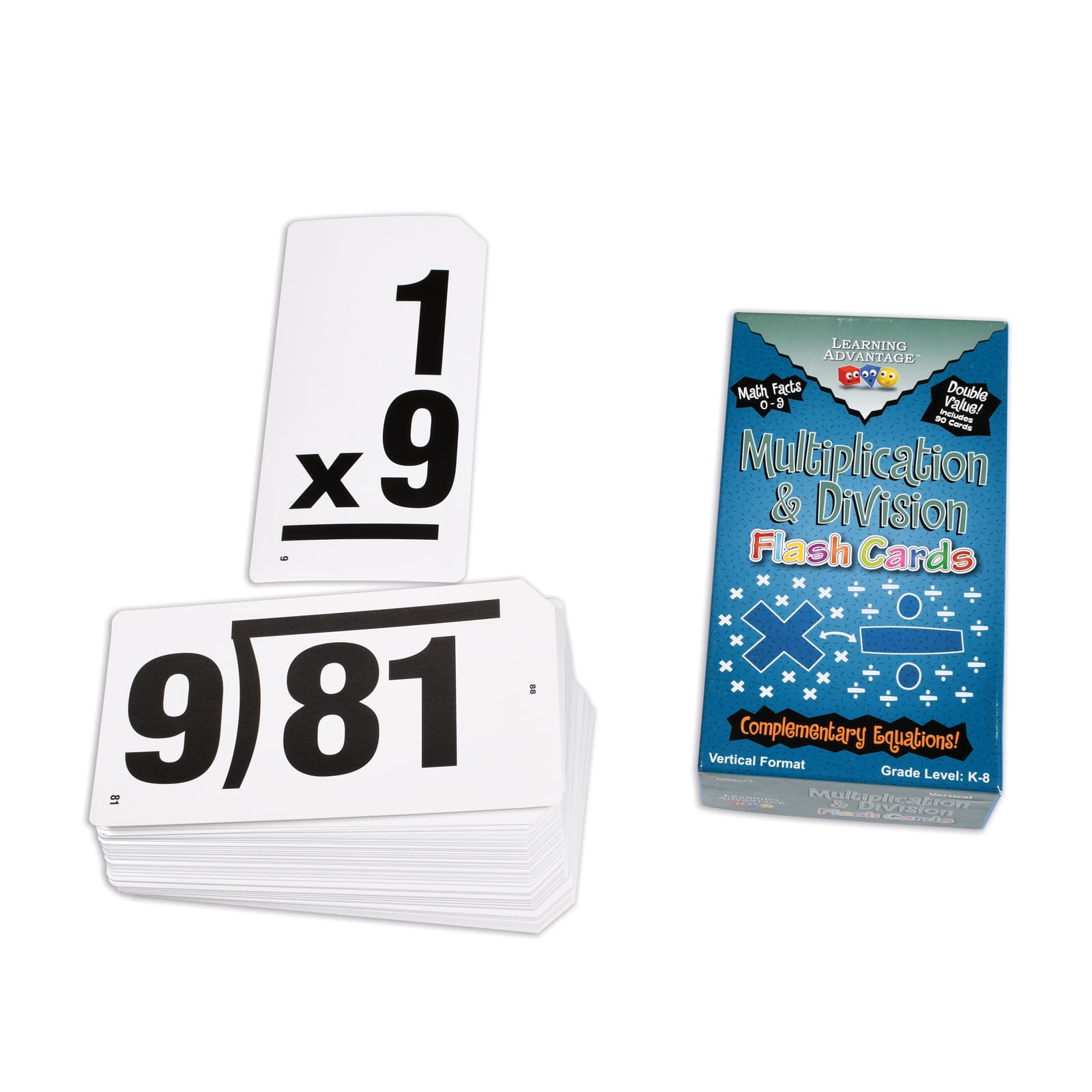 Learning Advantage Double-Value Vertical Flash Cards - Multiplication ...