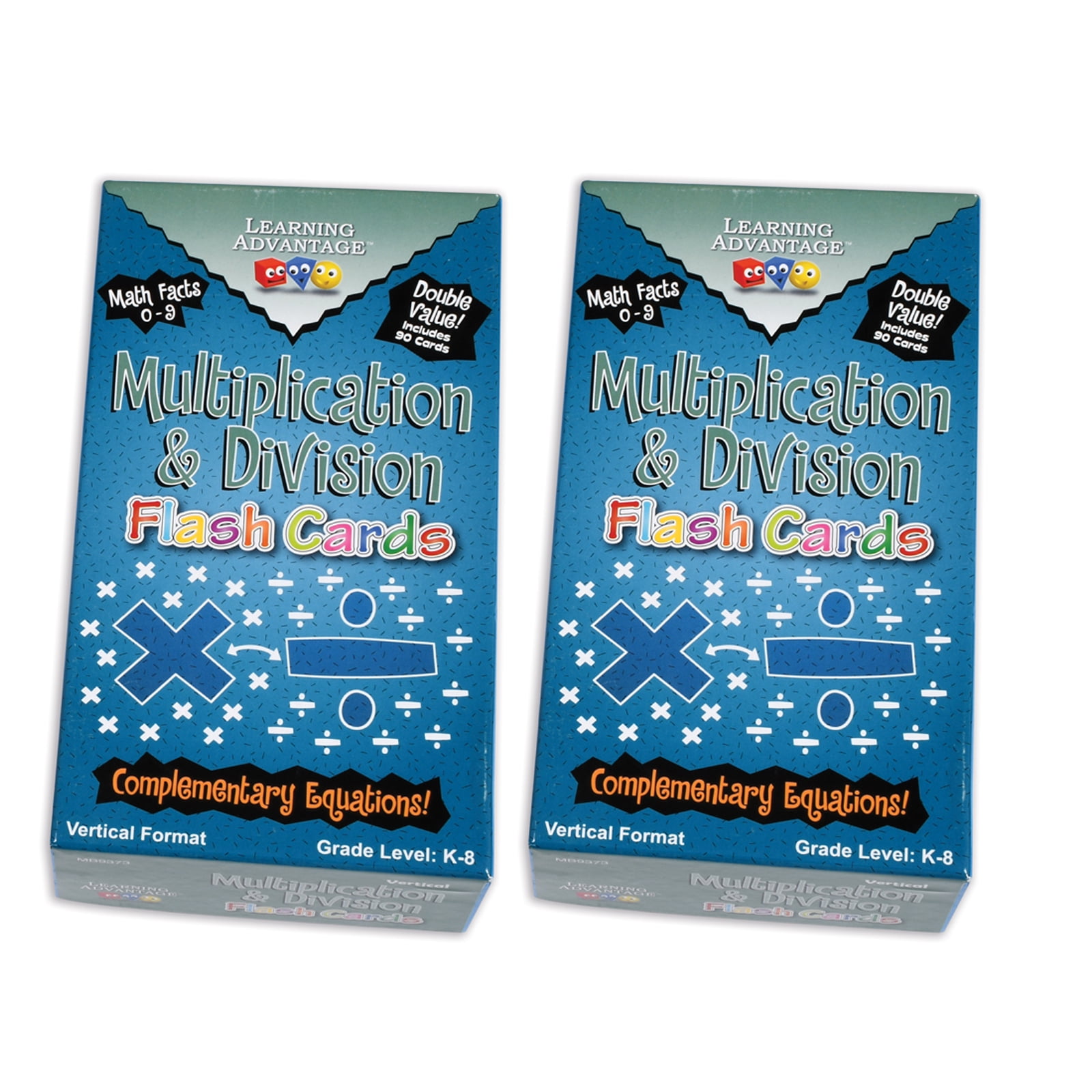 Learning Advantage Double-Value Vertical Flash Cards - Multiplication ...