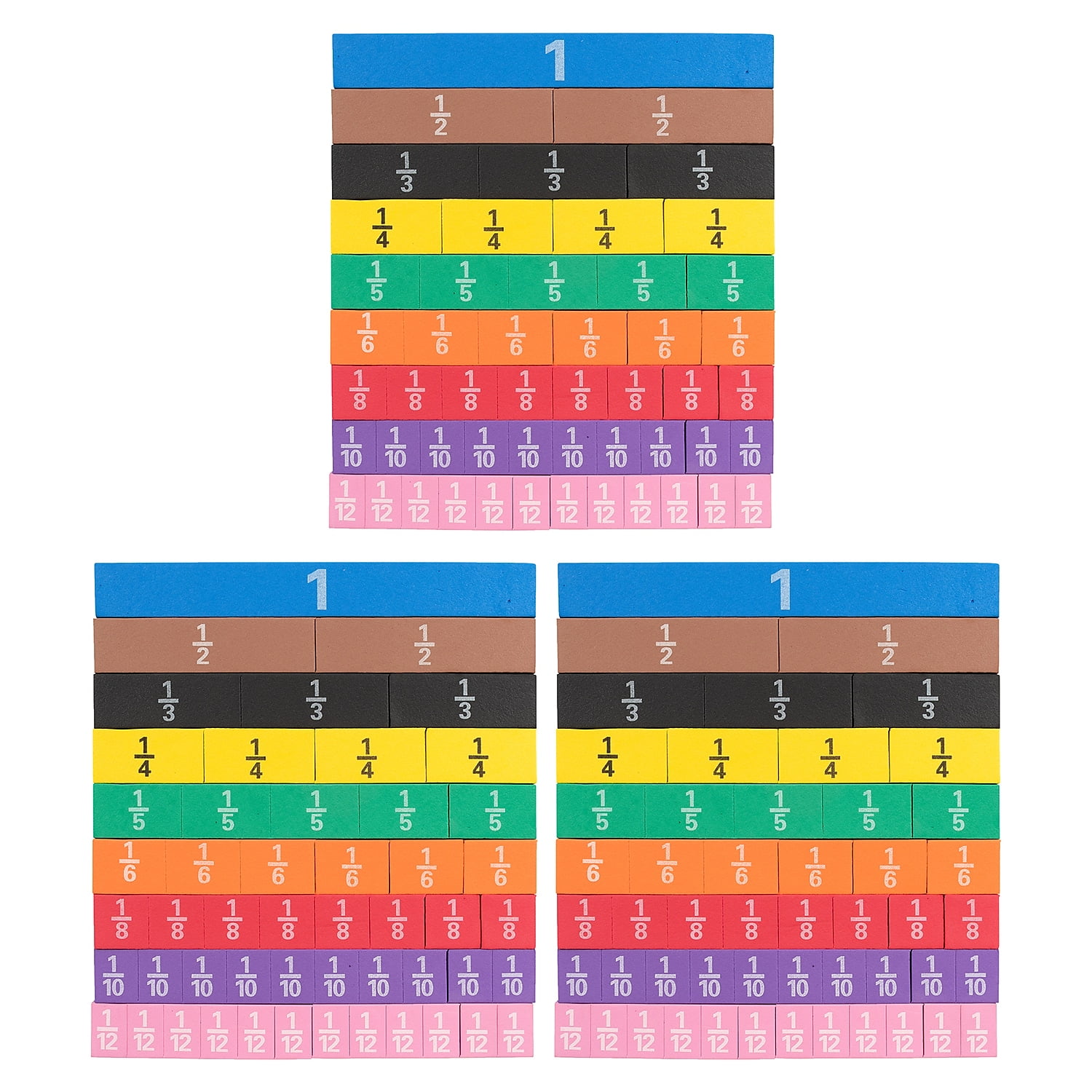 Learning Advantage Fraction Tiles - Foam - Magnetic - 51 Per Set - 3 ...