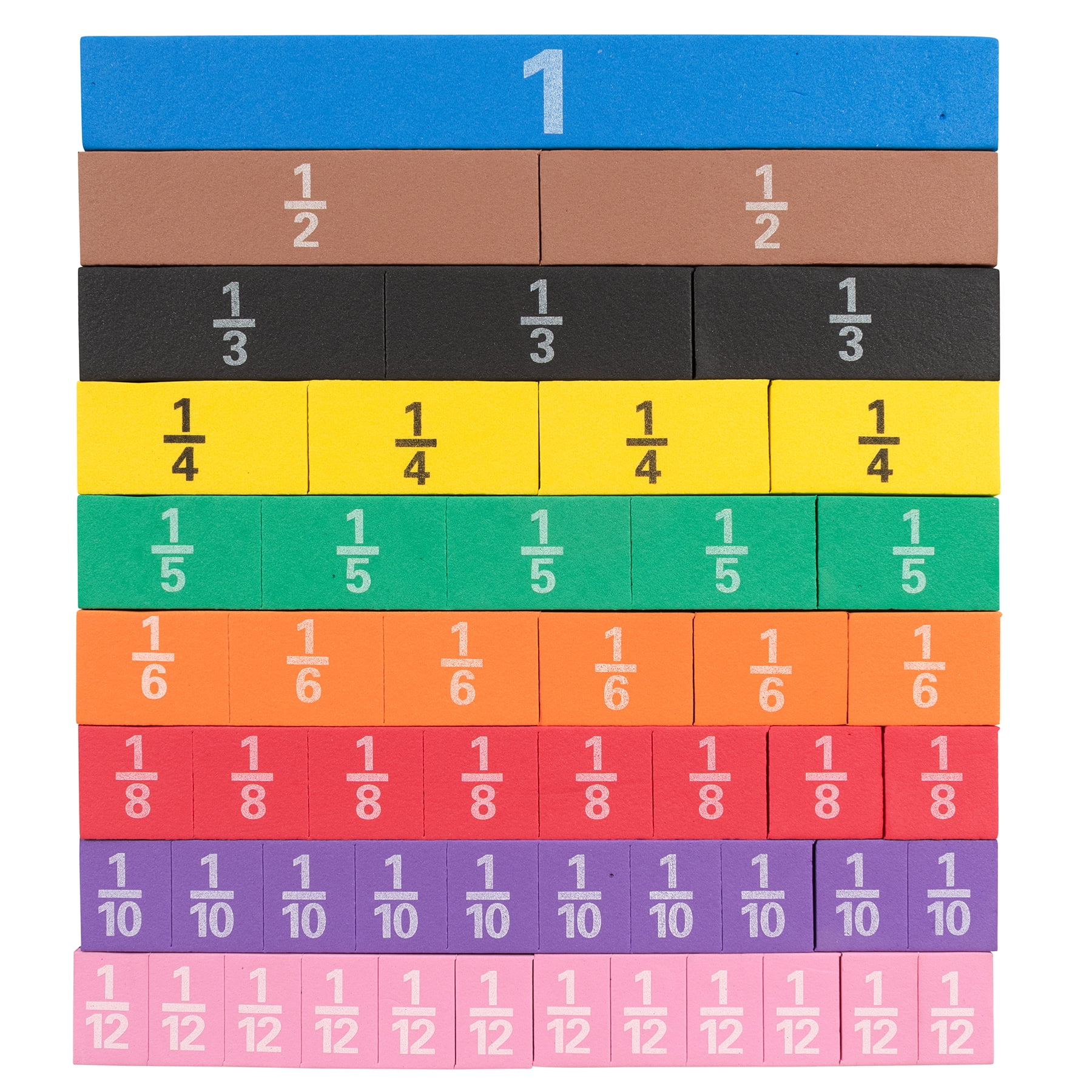 Learning Advantage Fraction Tiles - Foam - Magnetic - Set of 51 ...