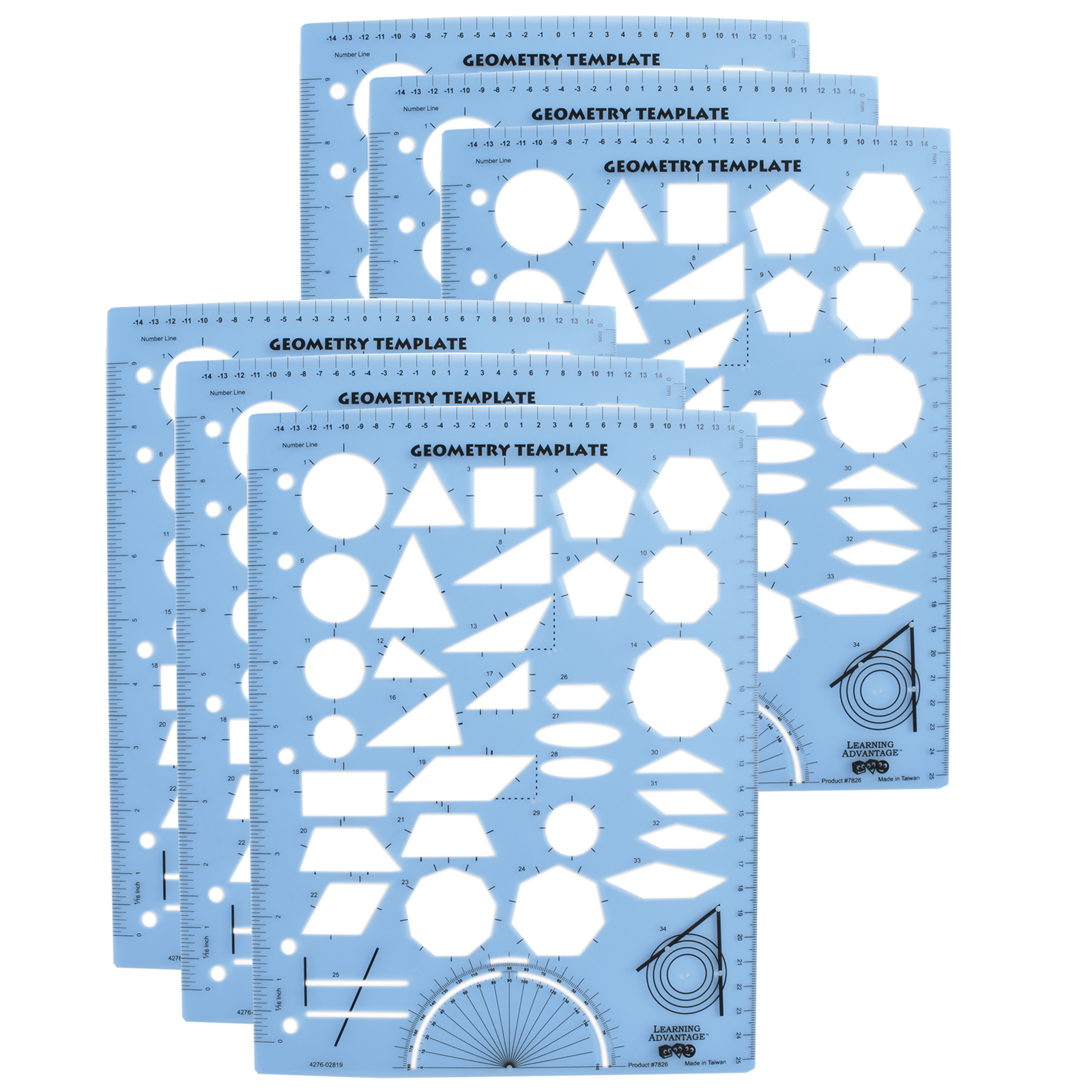 Learning Advantage Geometry Template, Pack of 6 - Walmart.com