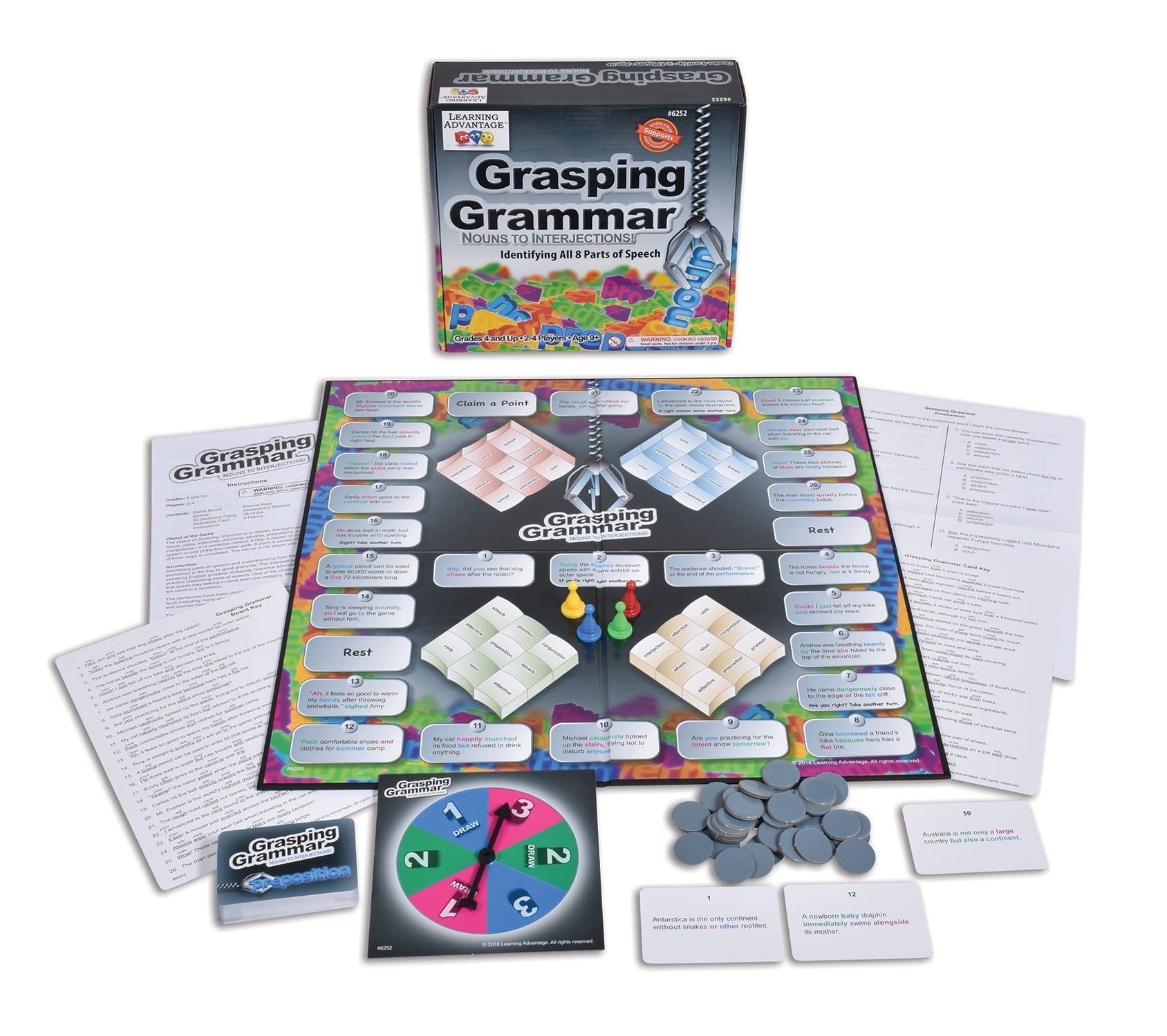 Learning Advantage Grasping Grammar Board Game - Walmart.com