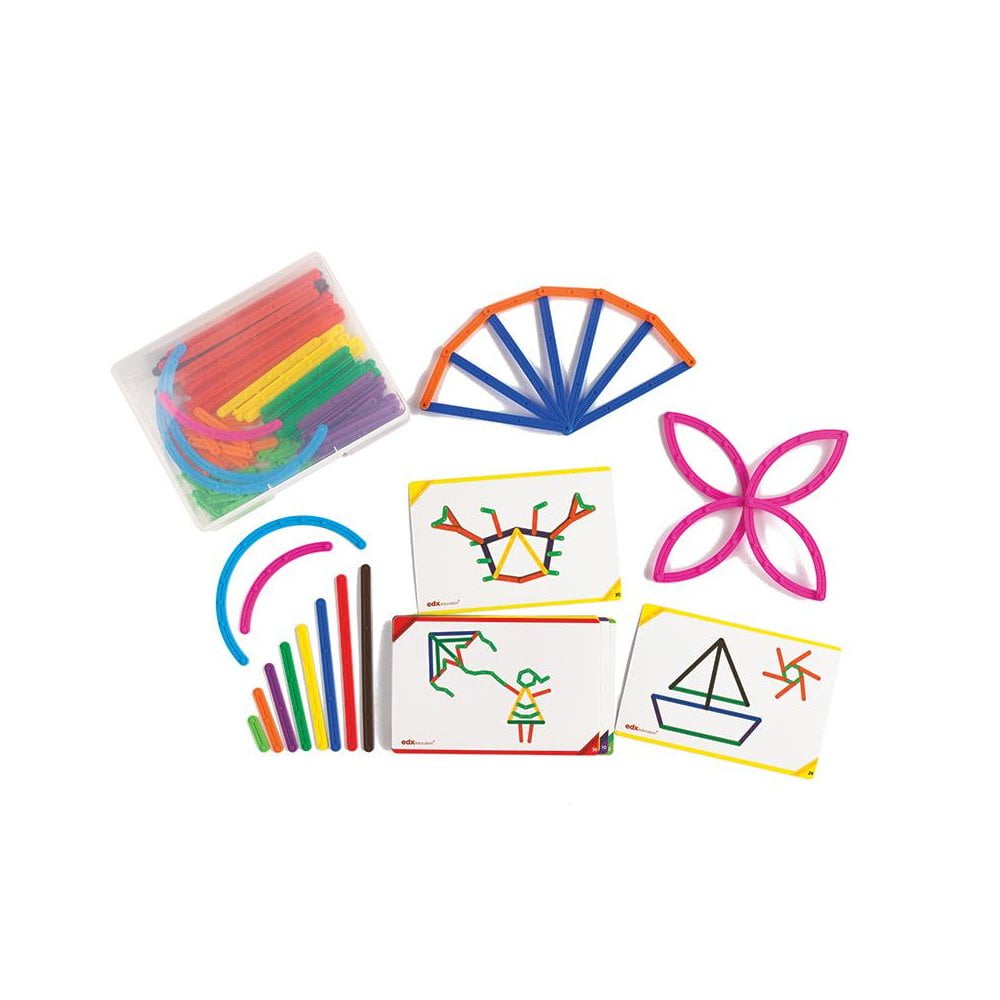 edxeducation Junior GeoStix - 200 Multicolored Construction Toy Sticks ...