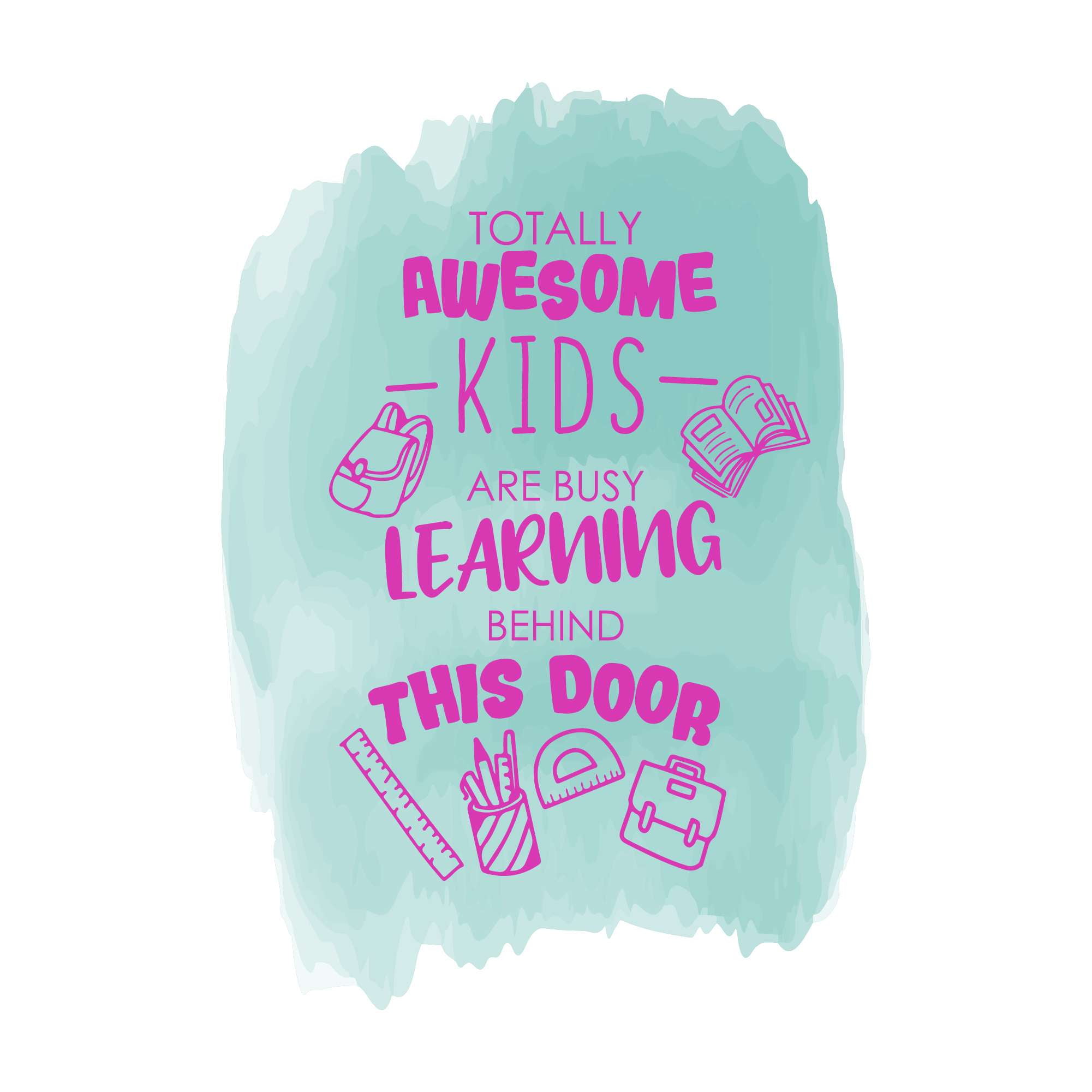 Learning Behind the Door Classroom Students Quote Wall Watercolor ...