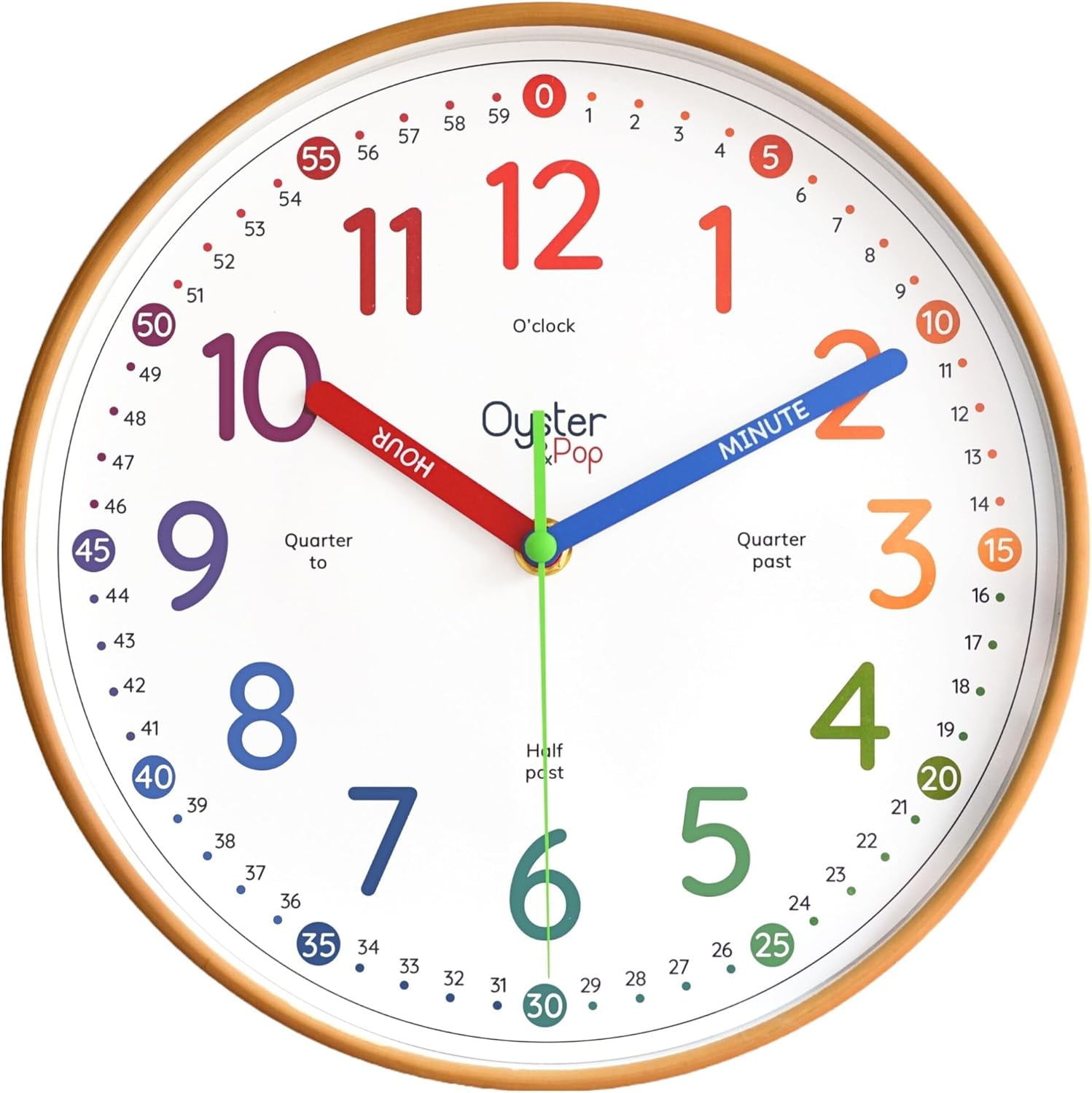 Learning Clock for Kids - Silent Telling The Time Teaching Clocks - Non ...
