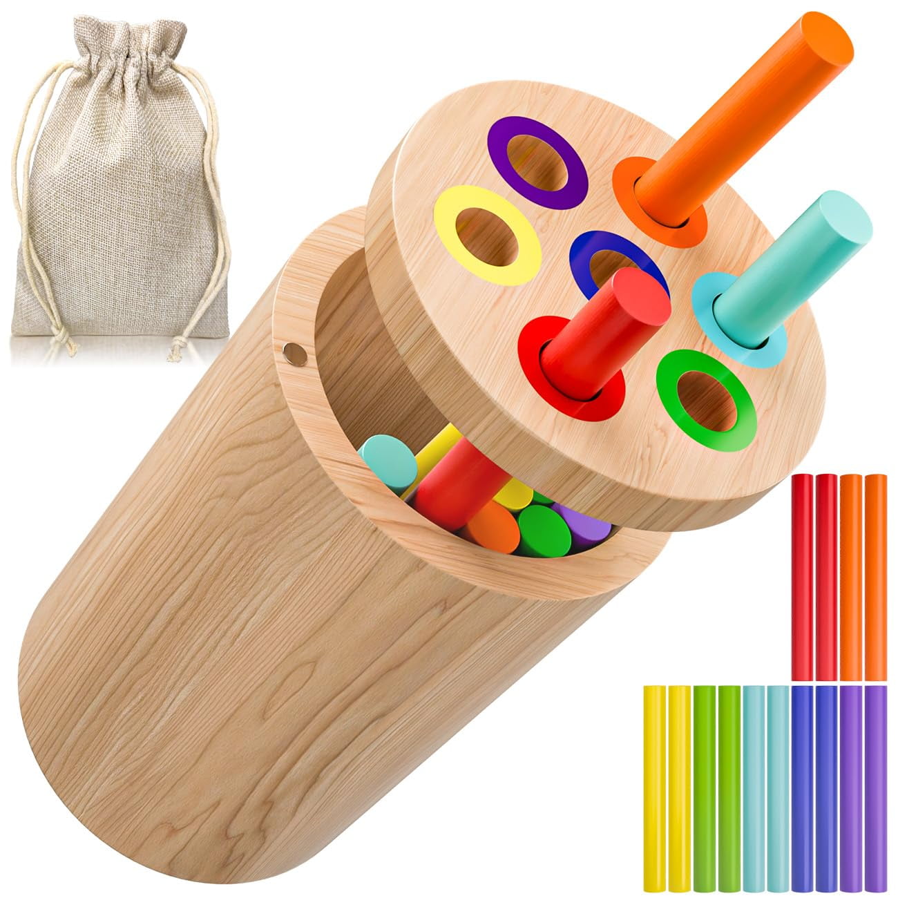 Learning Color Sorting Toys For Toddlers Ages 1-3 - Montessori Wooden ...