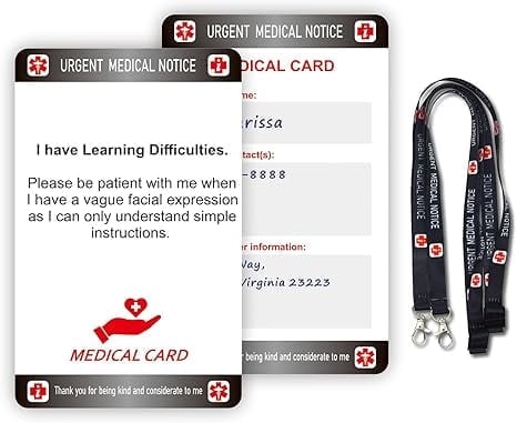 Learning Difficulties Medical Card with Writable Panel and Patterned ...