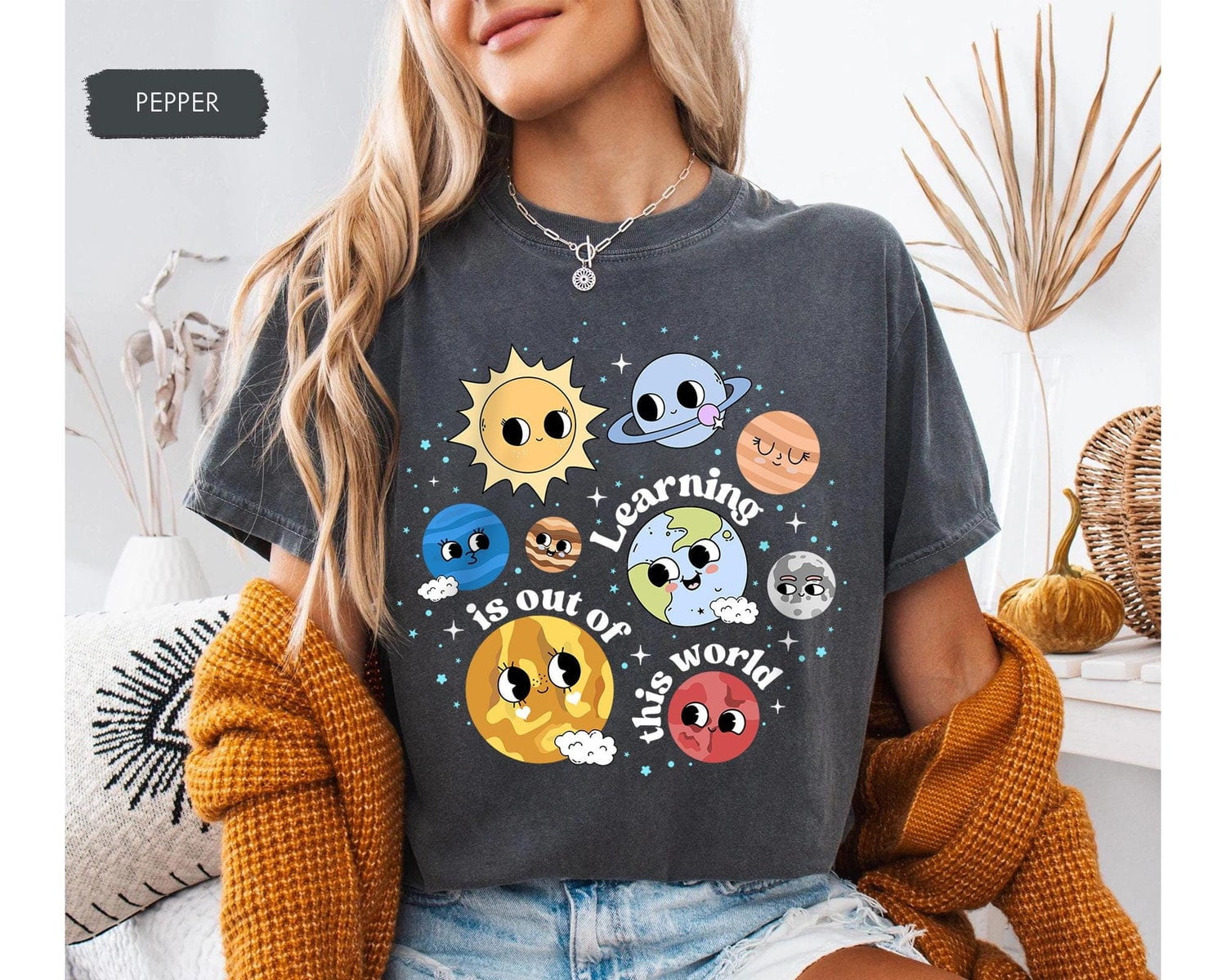 Learning Is Out of This World Shirt – Solar System Teacher Tee, Cute ...