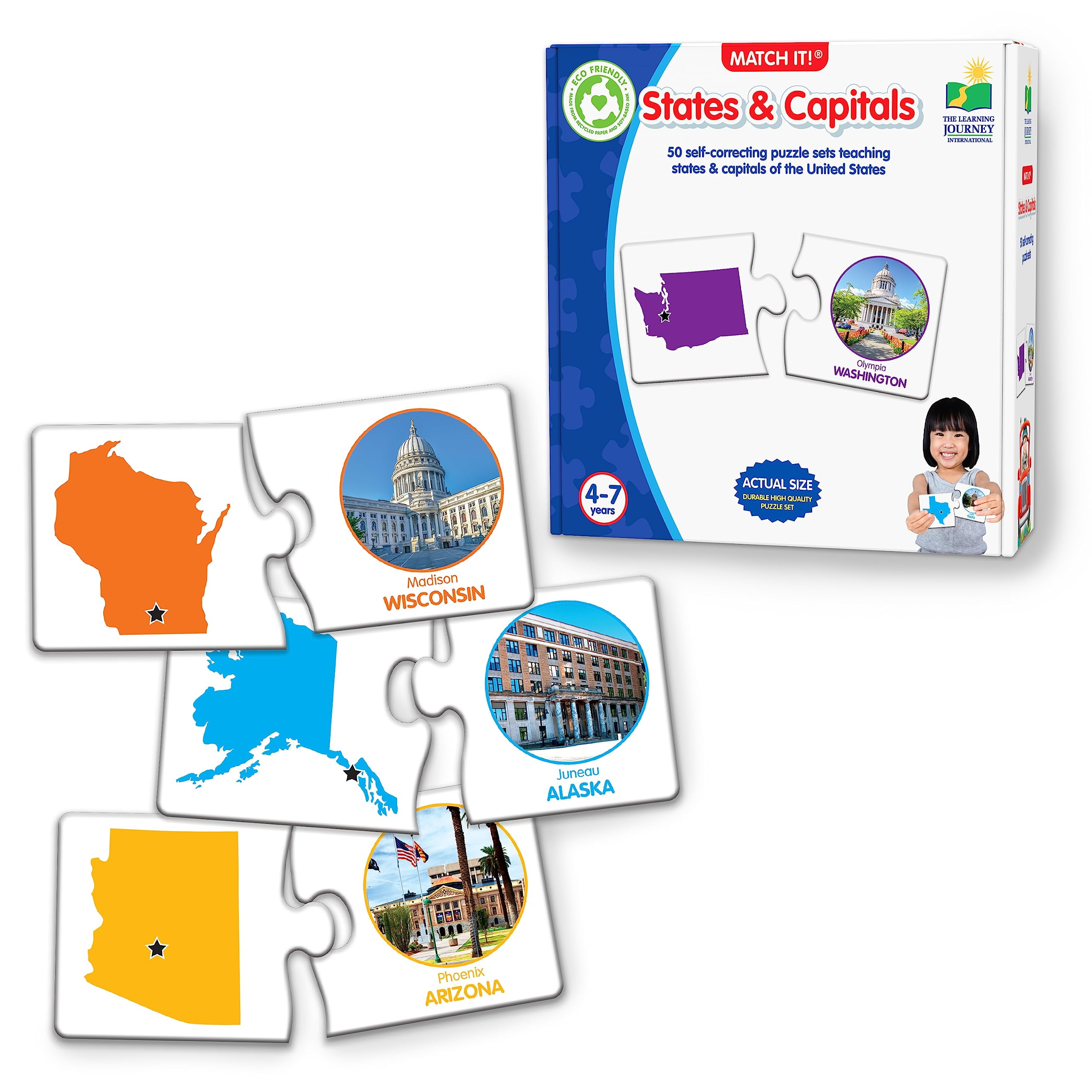 The Learning Journey: Match STF9 It! - States & Capitals - Puzzle of ...