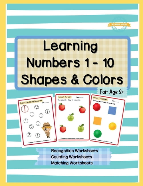Learning Numbers 1 - 10, Shapes & Colors: Numbers Recognition Workbook ...
