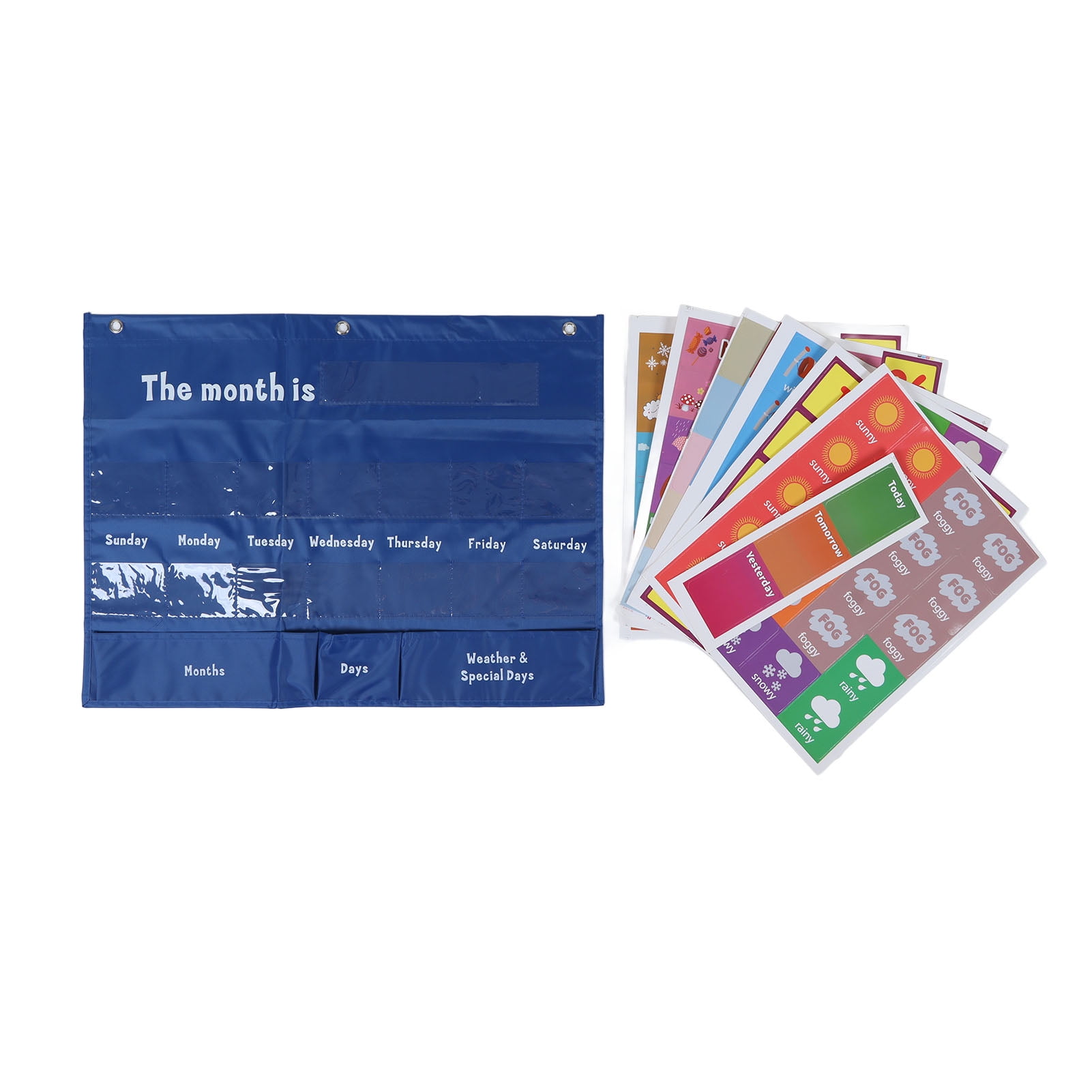 Learning Pocket Chart Calendar, Storage Classroom Home Weekly Calendar ...