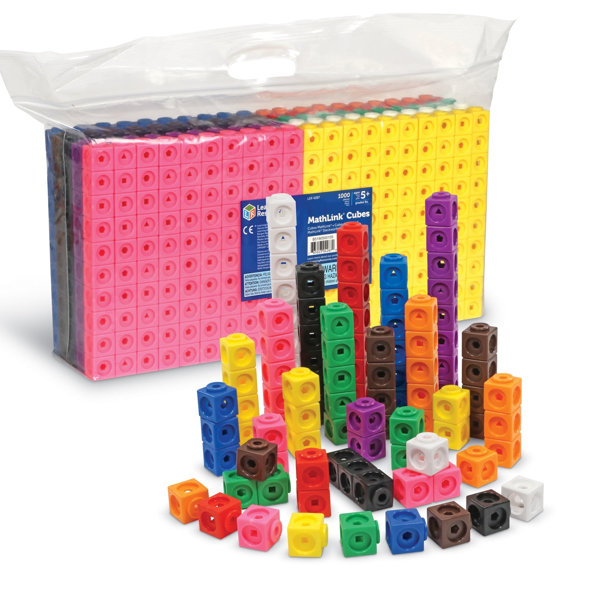 Learning Resources Mathlink Cubes, Math Manipulatives, Set of 1000 ...