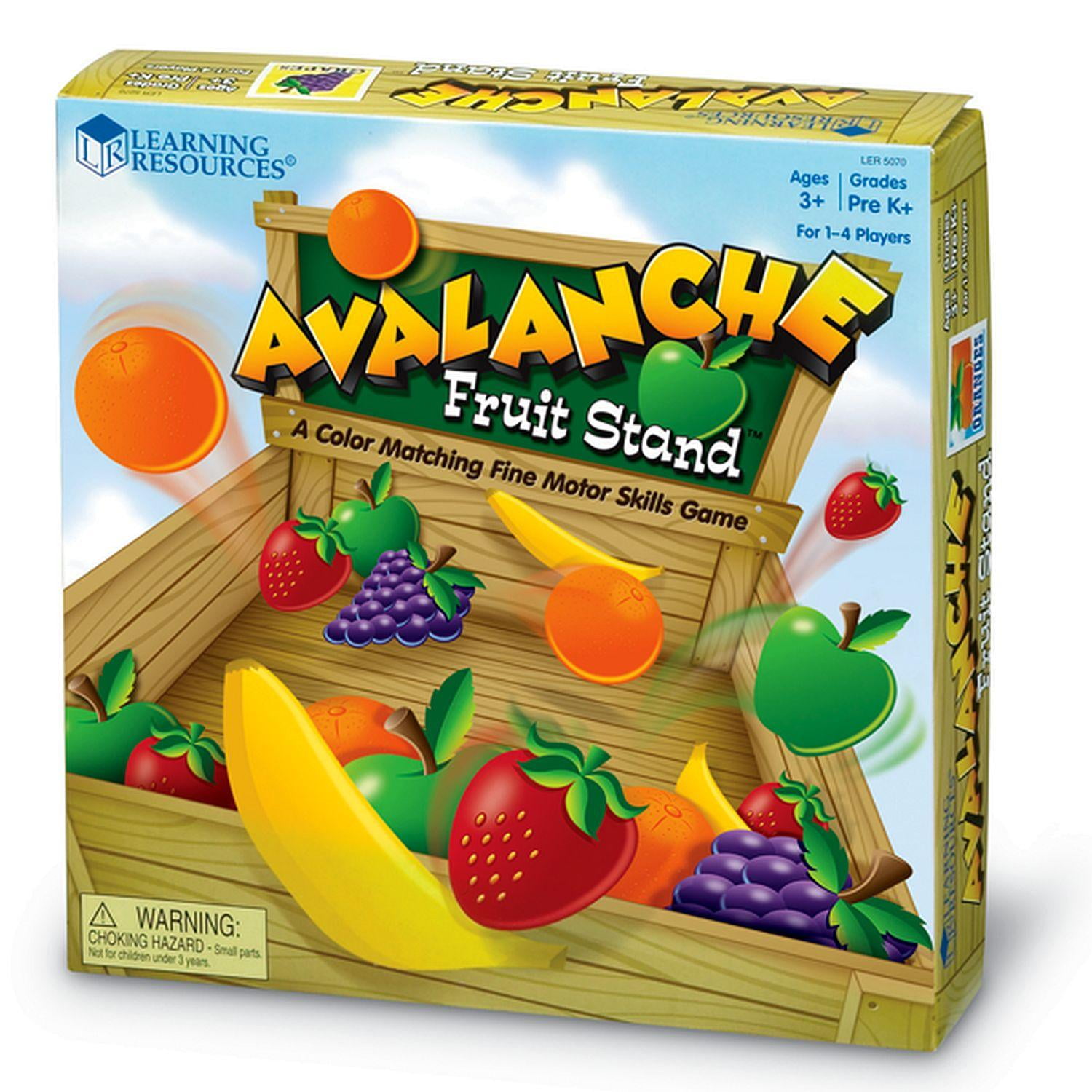 Learning Resources Avalanche Fruit Stand Fine Motor Grip Game 42 Piece ...