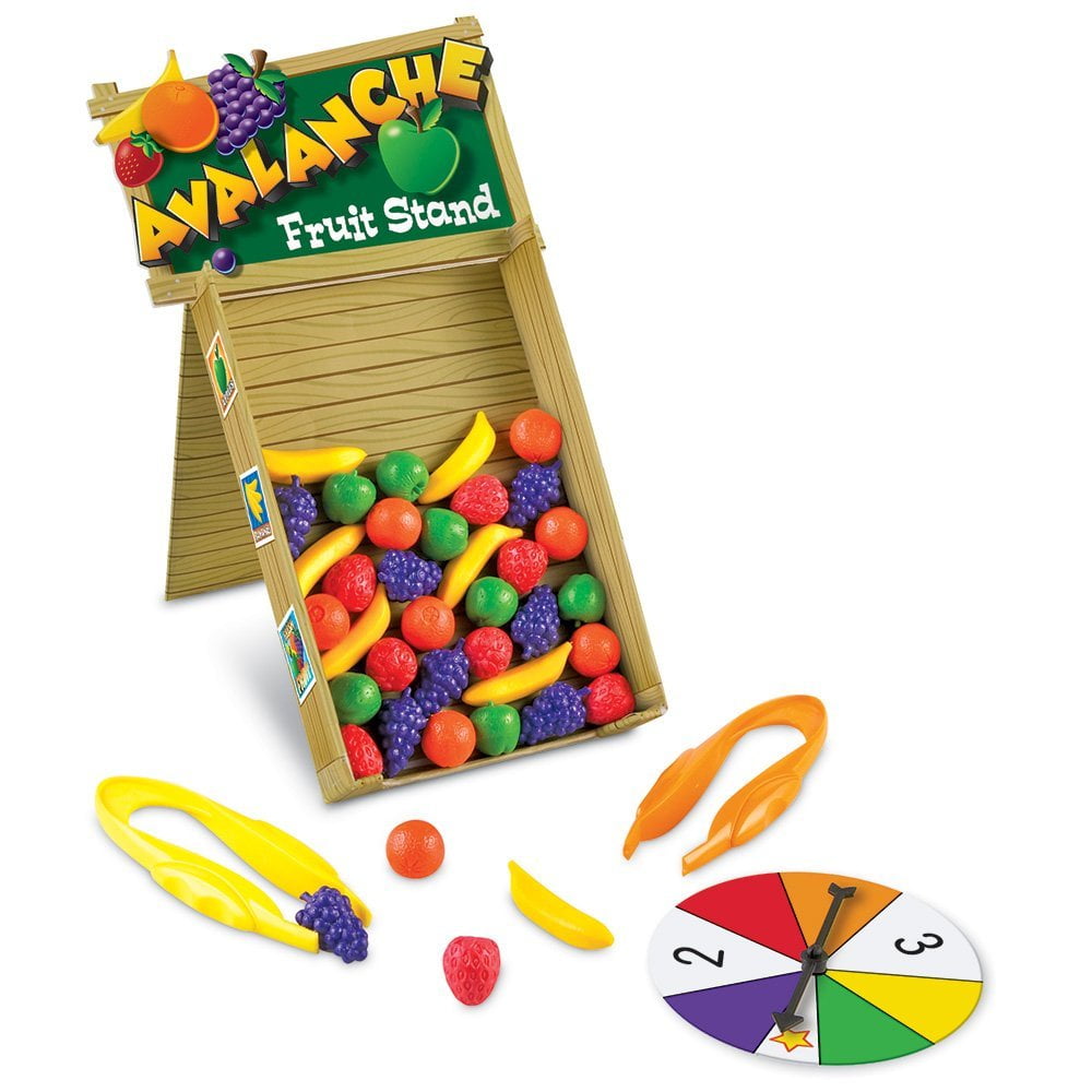 Learning Resources Avalanche Fruit Stand Fine Motor Grip Game 42 Piece ...