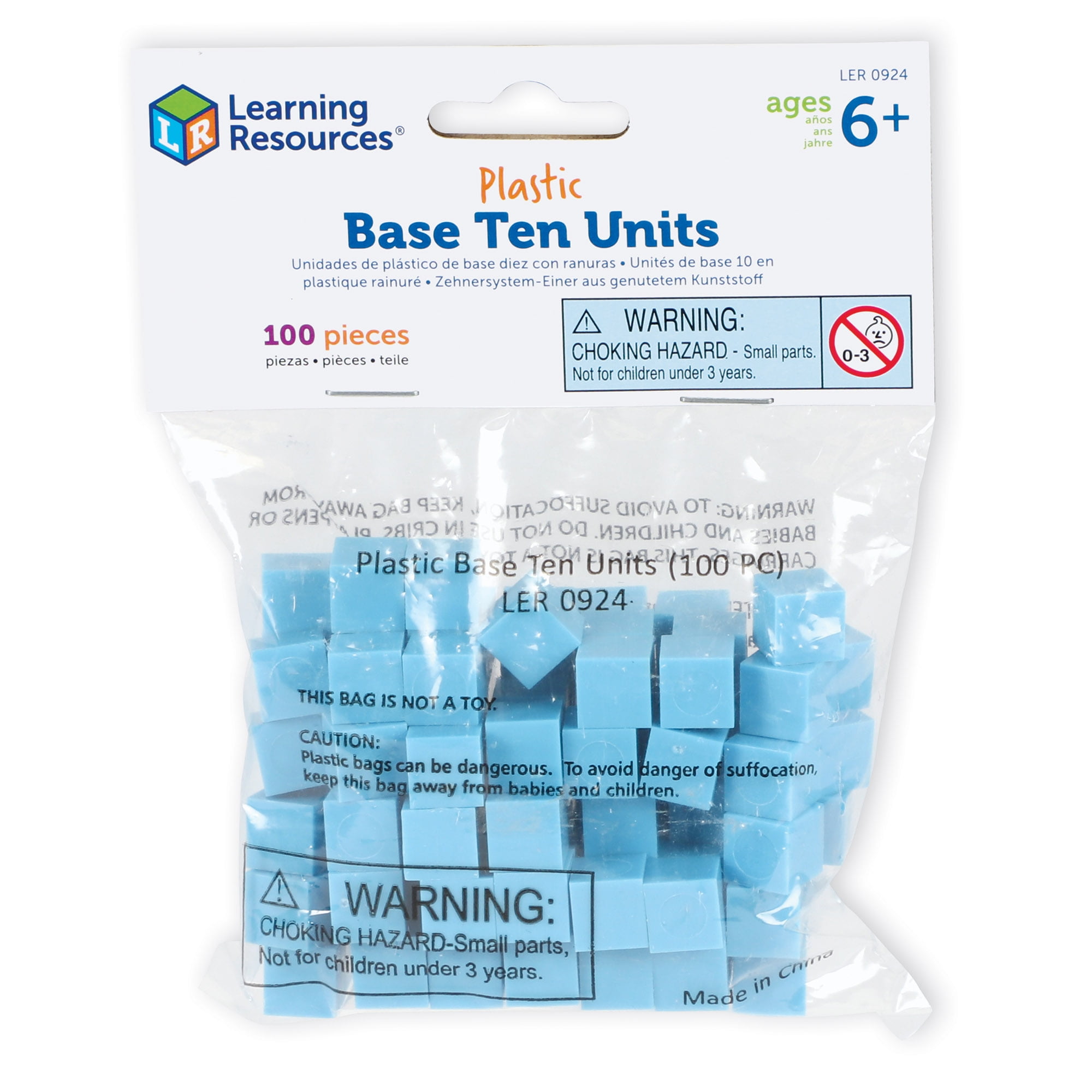 Learning Resources Base Ten Units Plastic Blue 100 Pk - Walmart.com