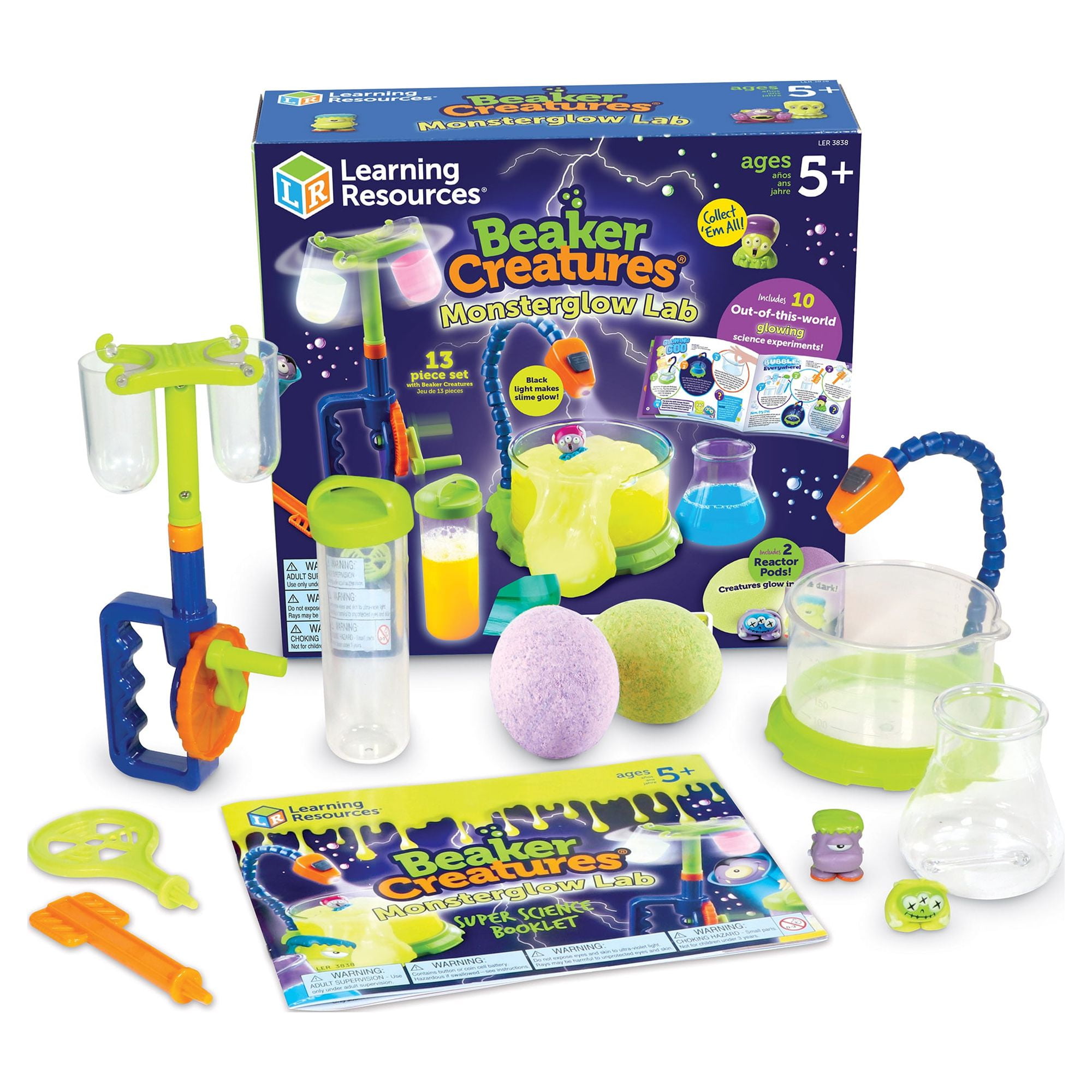 Learning Resources Beaker Creatures Monsterglow Lab - 13 Pieces, Boys ...