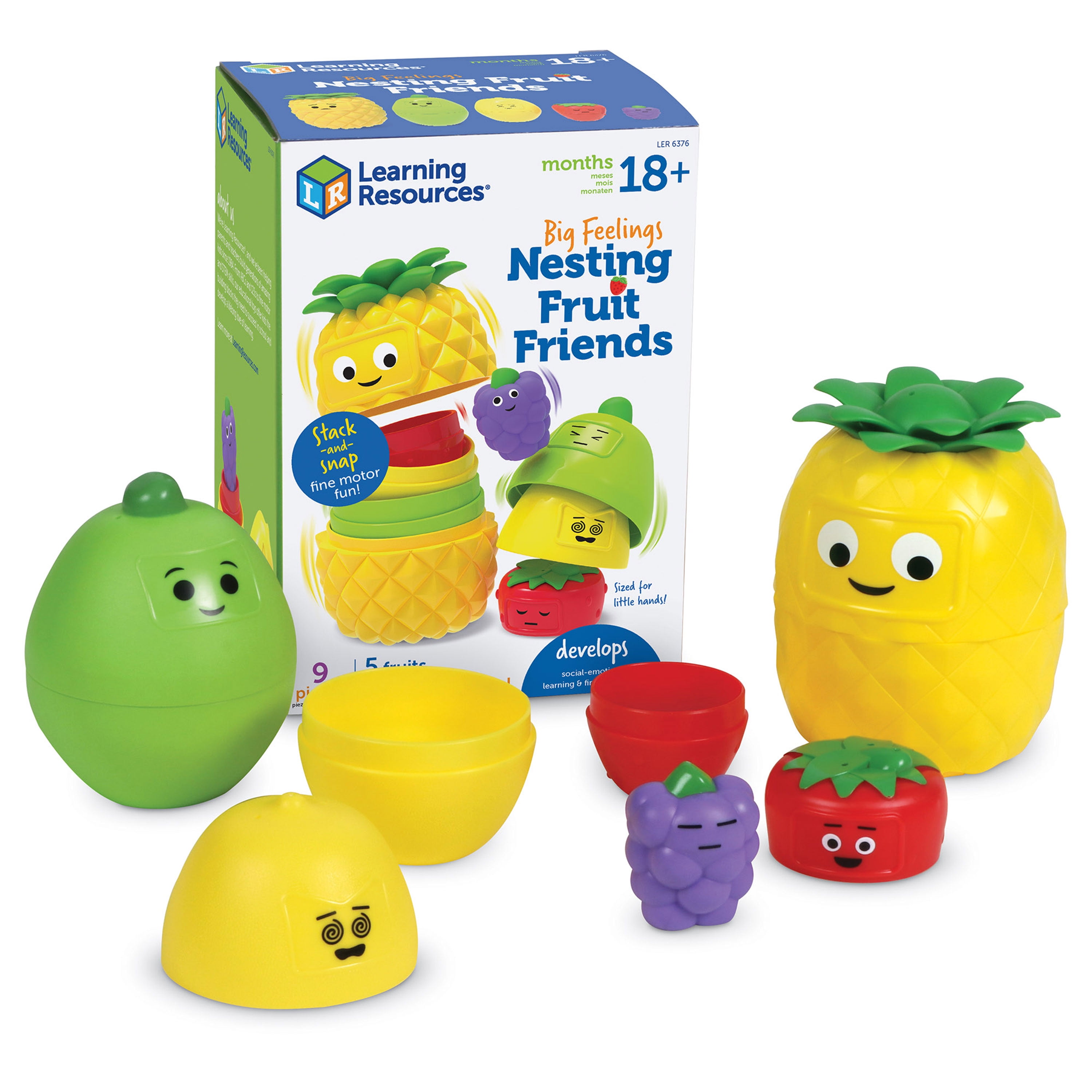 Learning Resources Big Feelings Nesting Fruit Friends, 9 Pieces, Ages ...