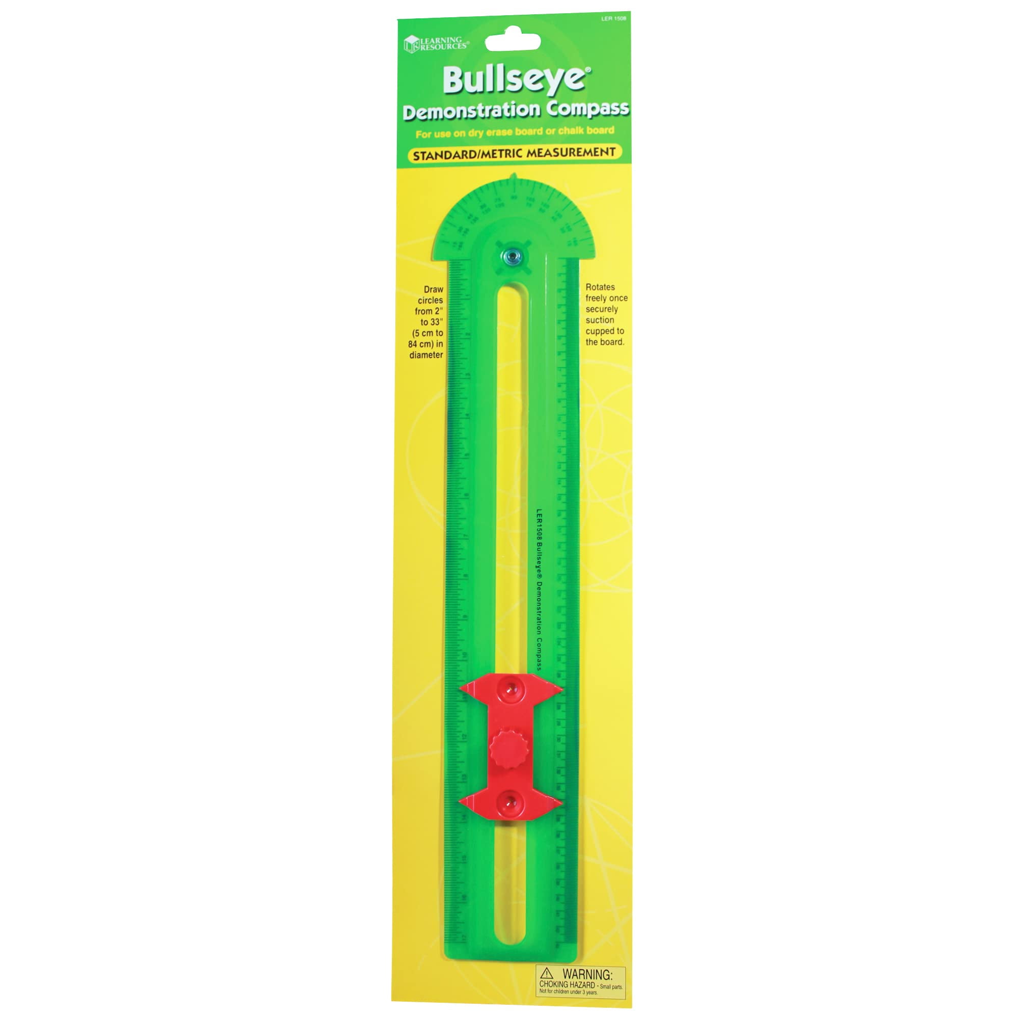 Learning Resources Bullseye Demonstration Compass, Dual-Scale Ruler ...