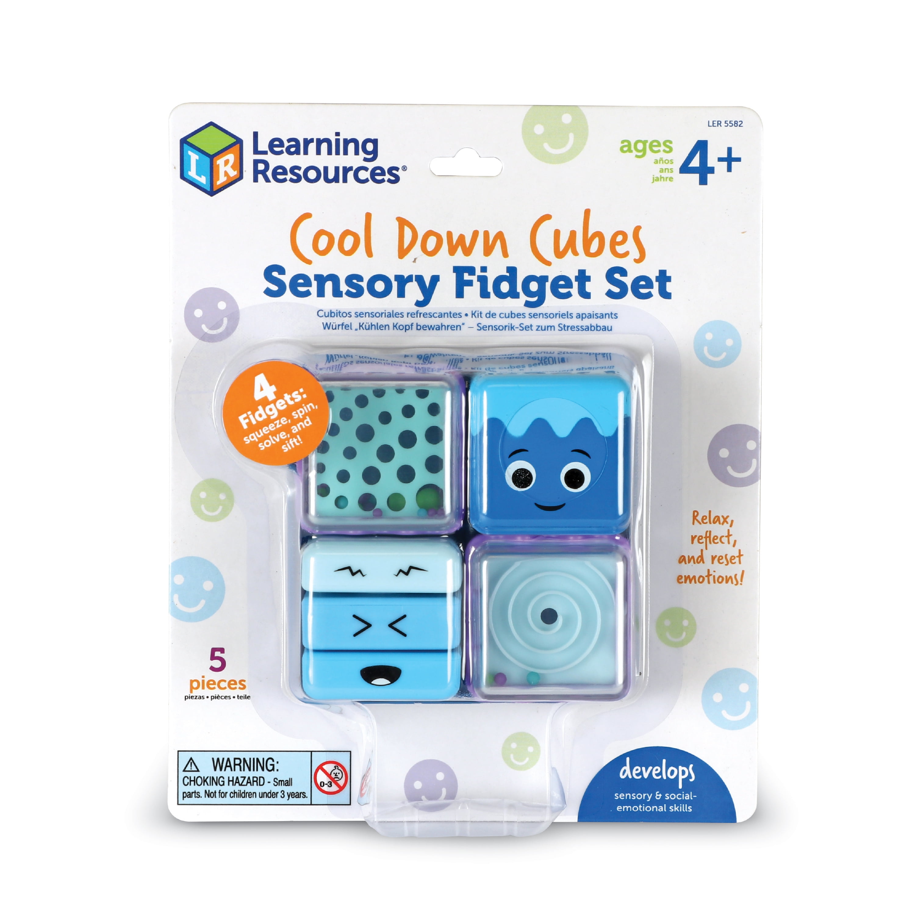 Learning Resources Cool Down Cubes Sensory Fidget Set,5 Pieces,Ages 3 ...