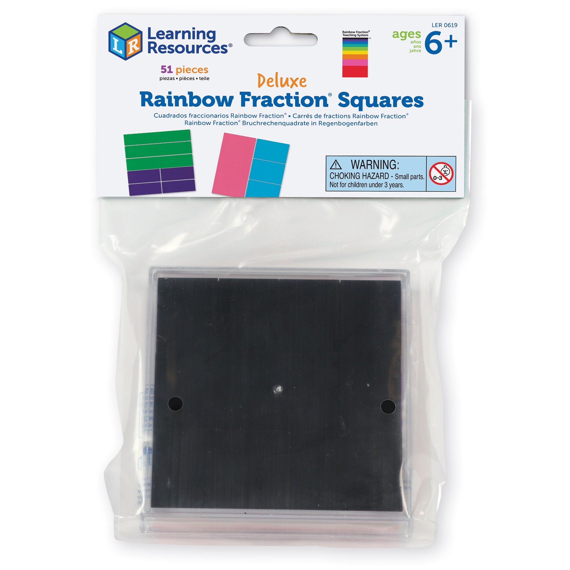 Learning Resources Deluxe Rainbow Fraction Squares, Math Manipulatives ...