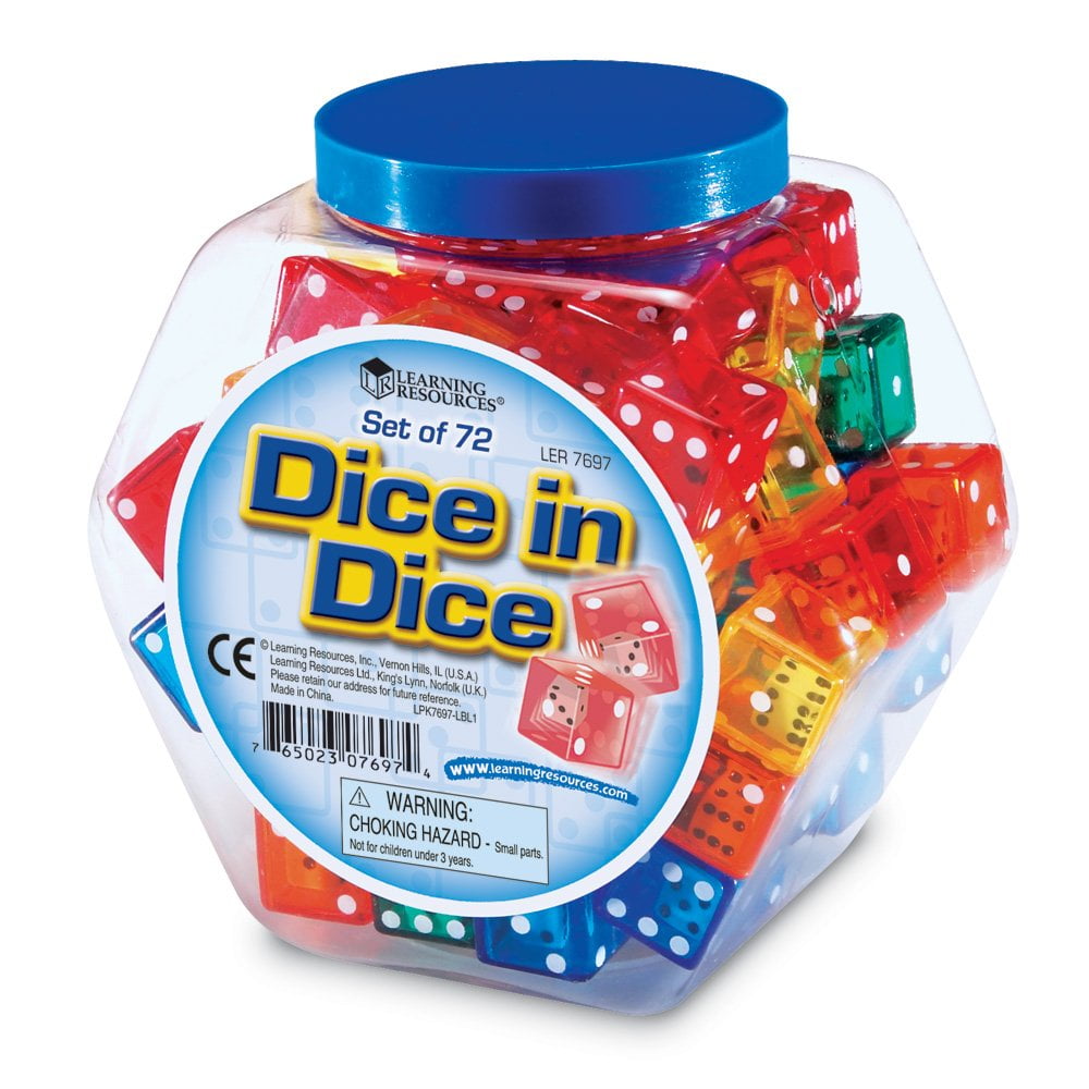 Learning Resources Dice In Dice Bucket, Math Toy, Manipulative, Set of ...