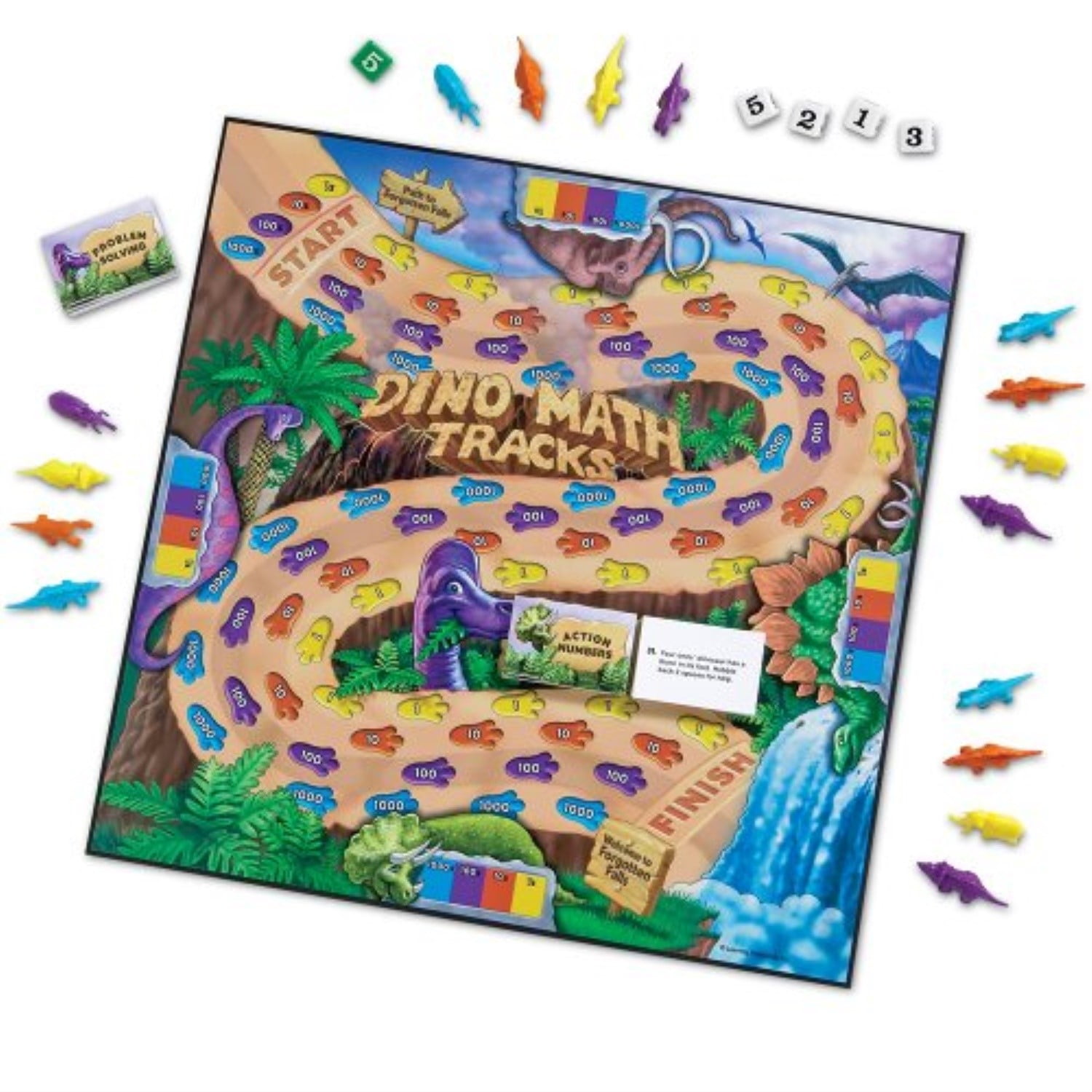 Learning Resources Dino Math Tracks Game - A Place Value Math Game ...