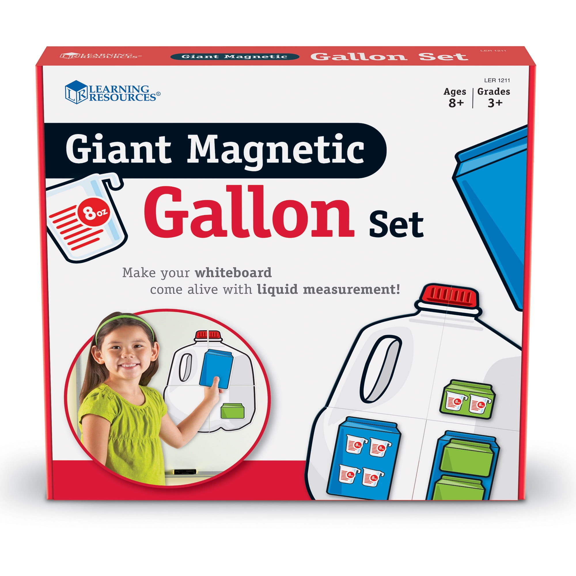 Learning Resources Giant Magnetic Gallon Set - Ages 8+ | Grades 3+ Math ...