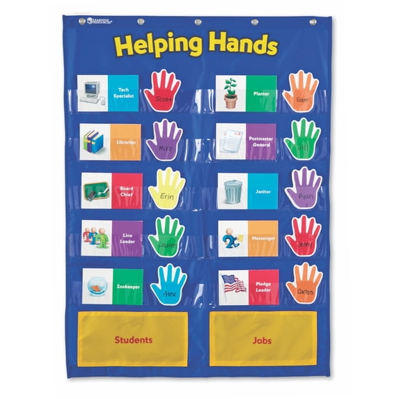 Learning Resources Helping Hands Pocket Chart, Classroom Supplies ...